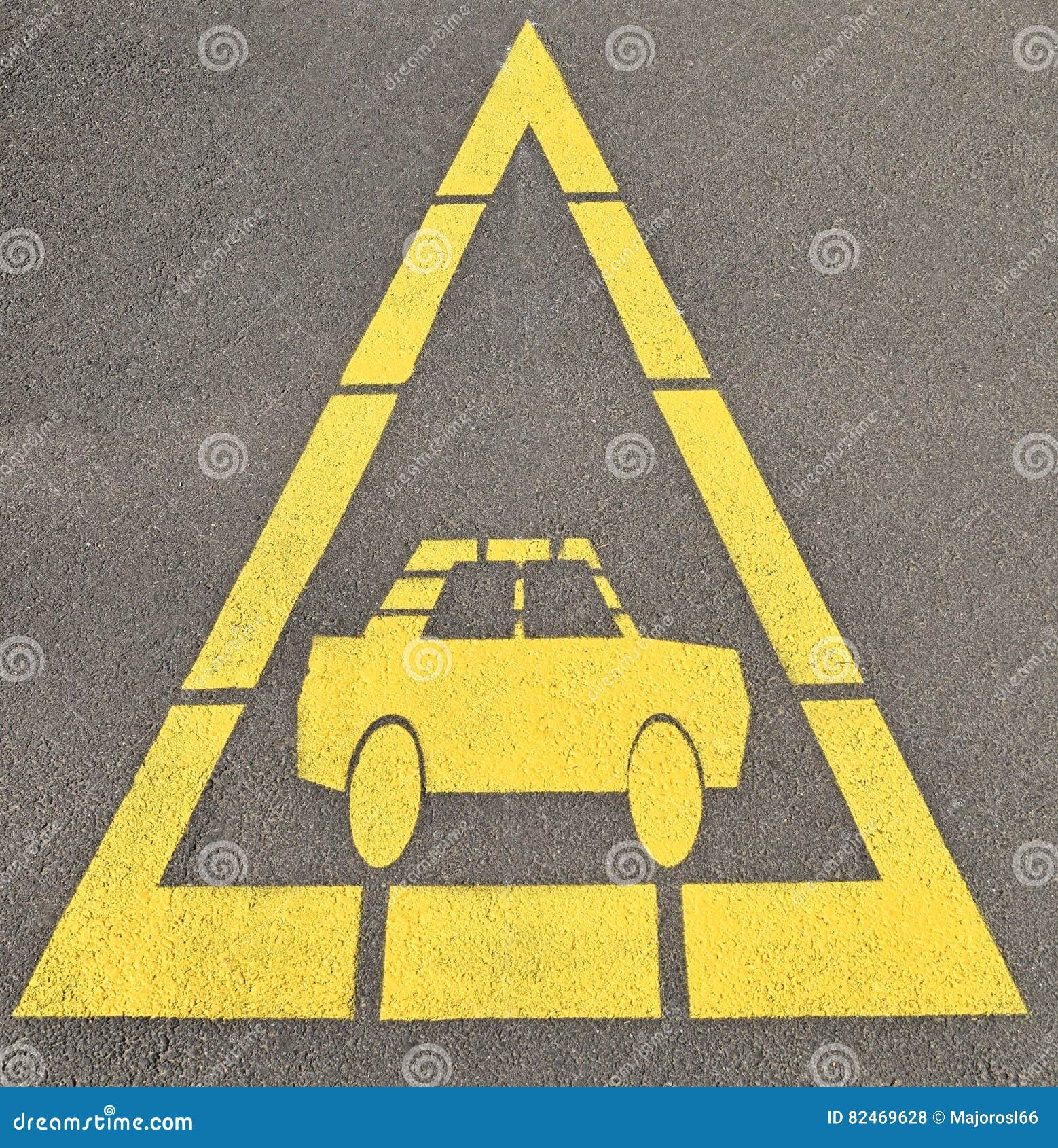 Car Sign at the Road Crossing Stock Photo - Image of arrow, grass: 82469628