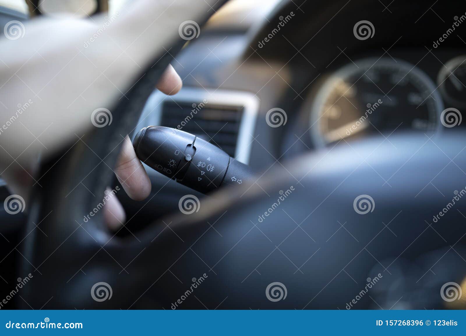 Car signal button stock photo. Image of driver, finger - 157268396