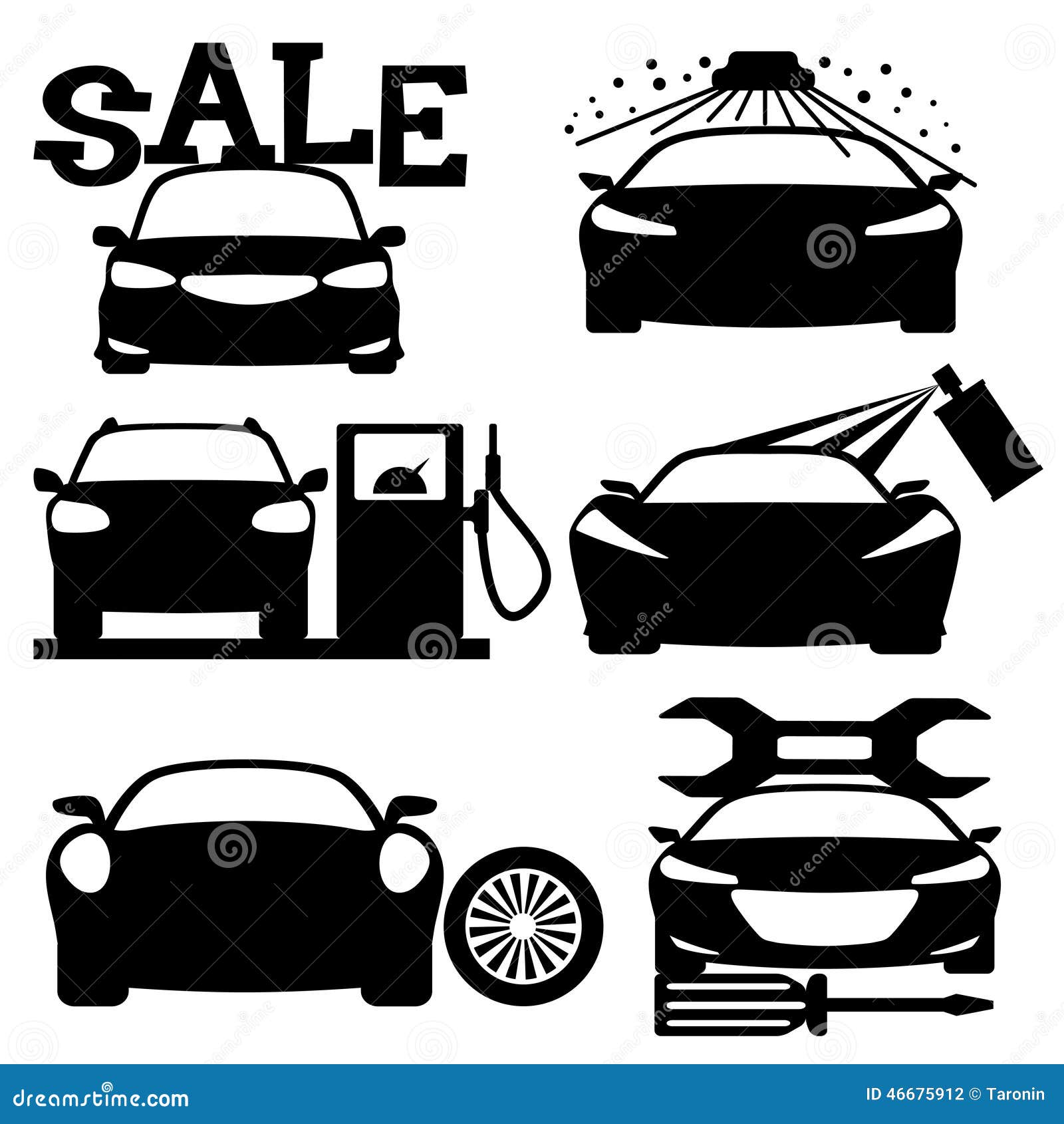 Car signs. stock vector. Illustration of auto, repair - 46675912