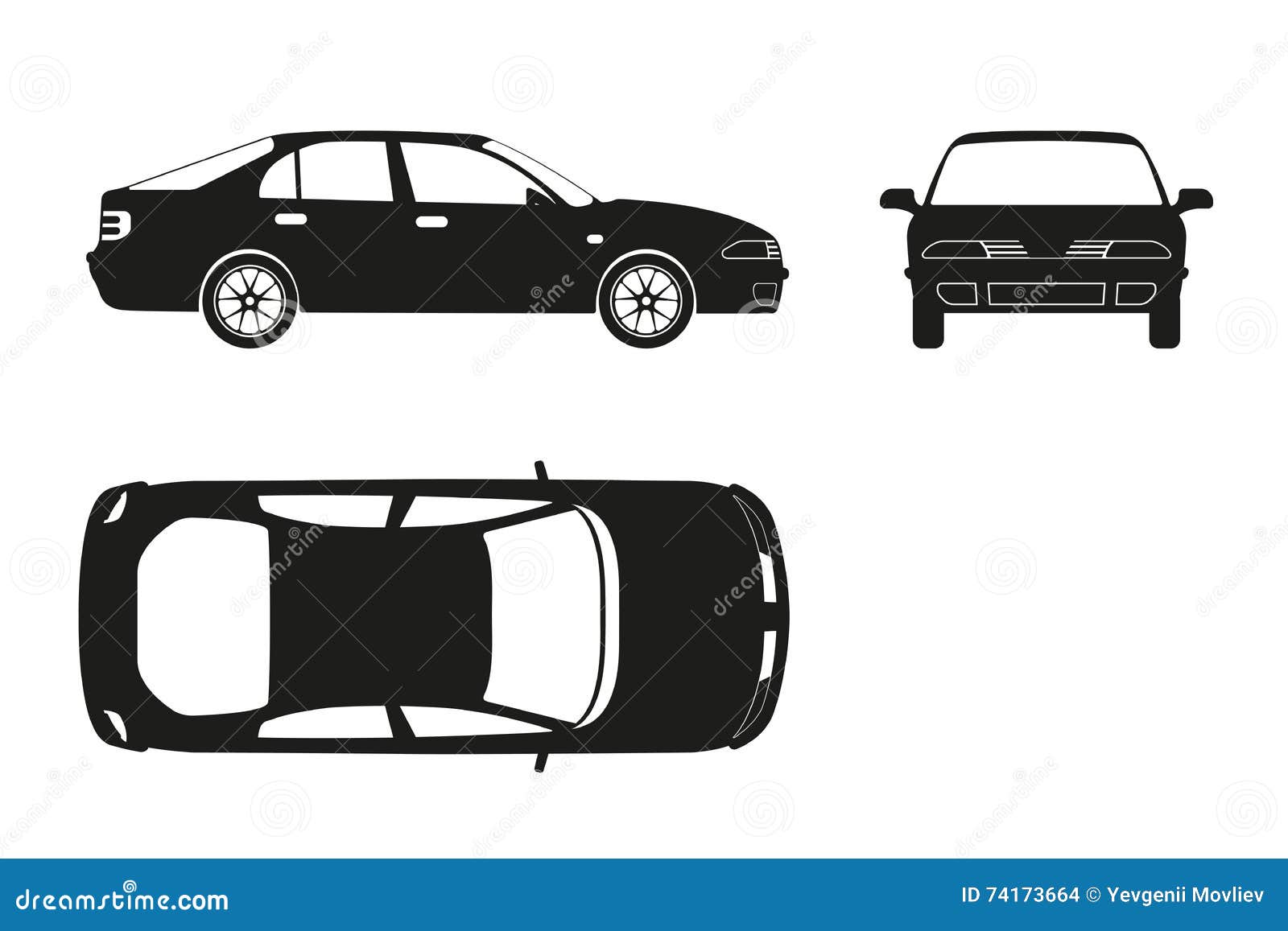 Three Views Of The Car Vector Illustration | CartoonDealer.com #66744504