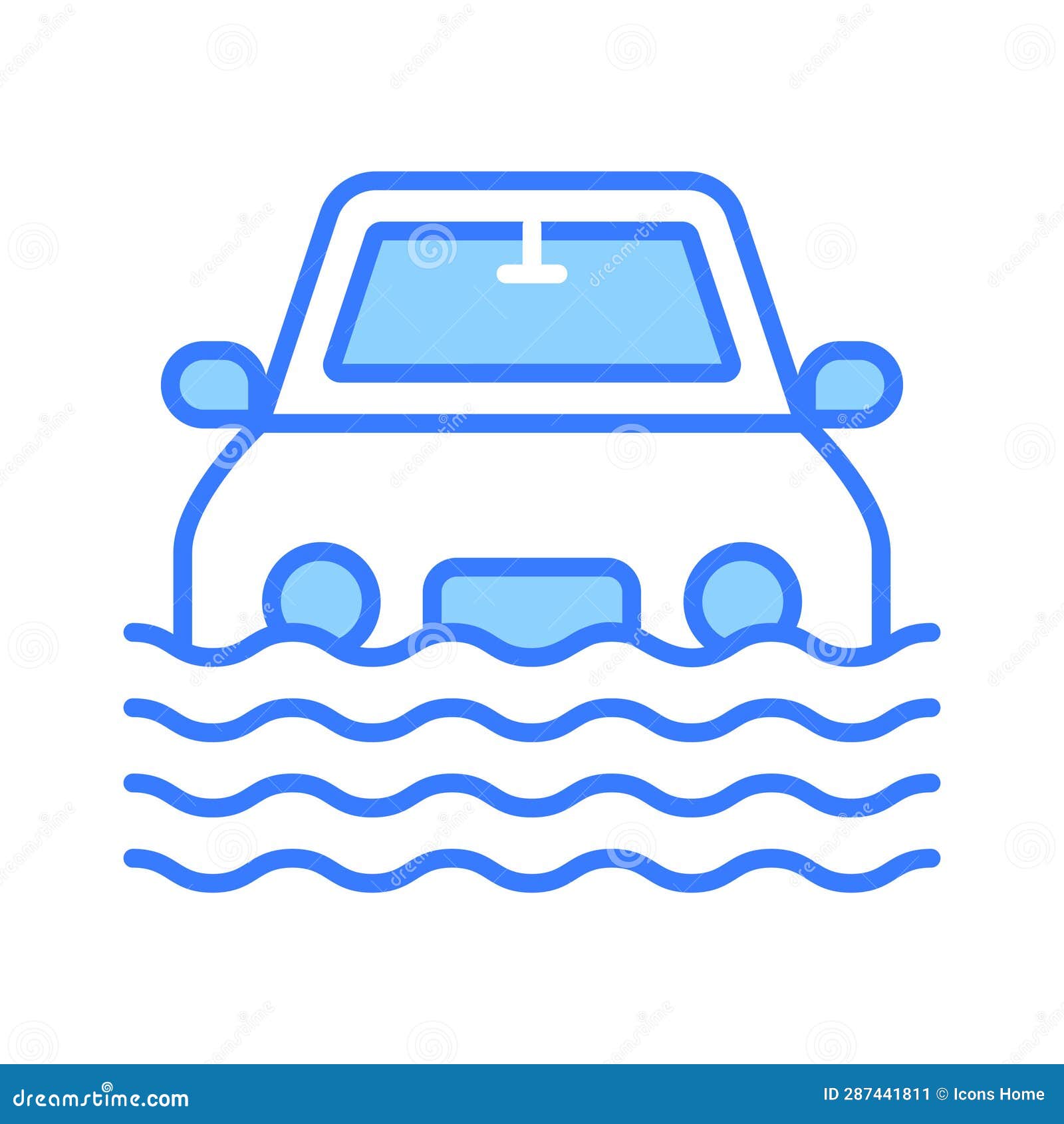 Car Sinking Vector Design Isolated on White Background Stock ...