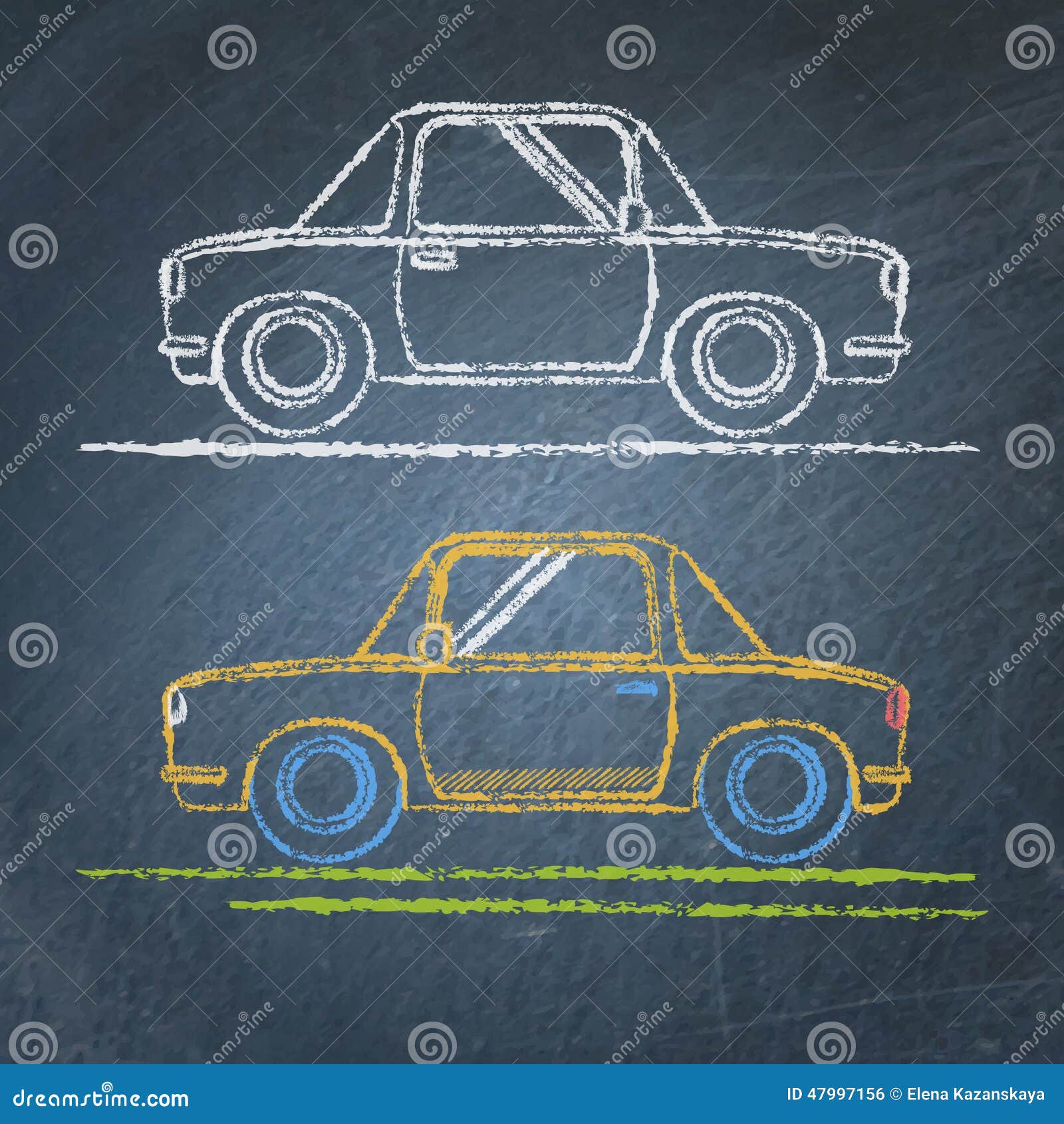 Car sketch on chalkboard stock illustration. Illustration of automobile ...