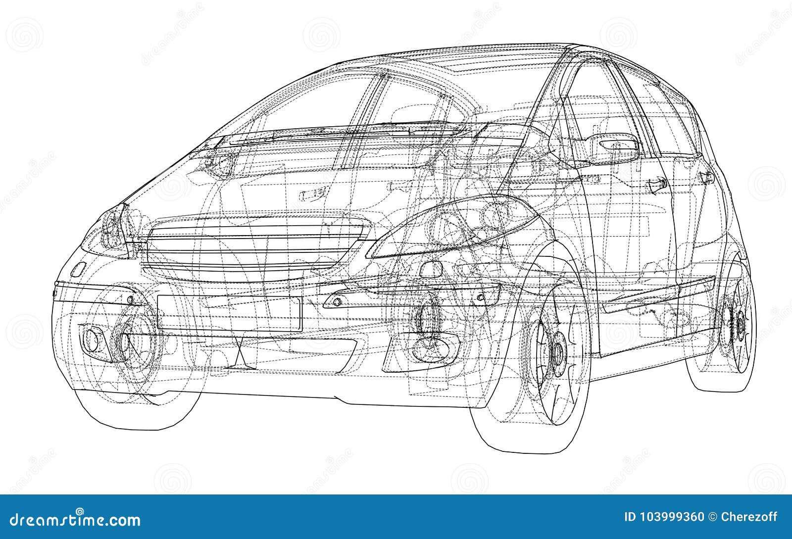 Car sketch. Vector stock vector. Illustration of design - 103999360