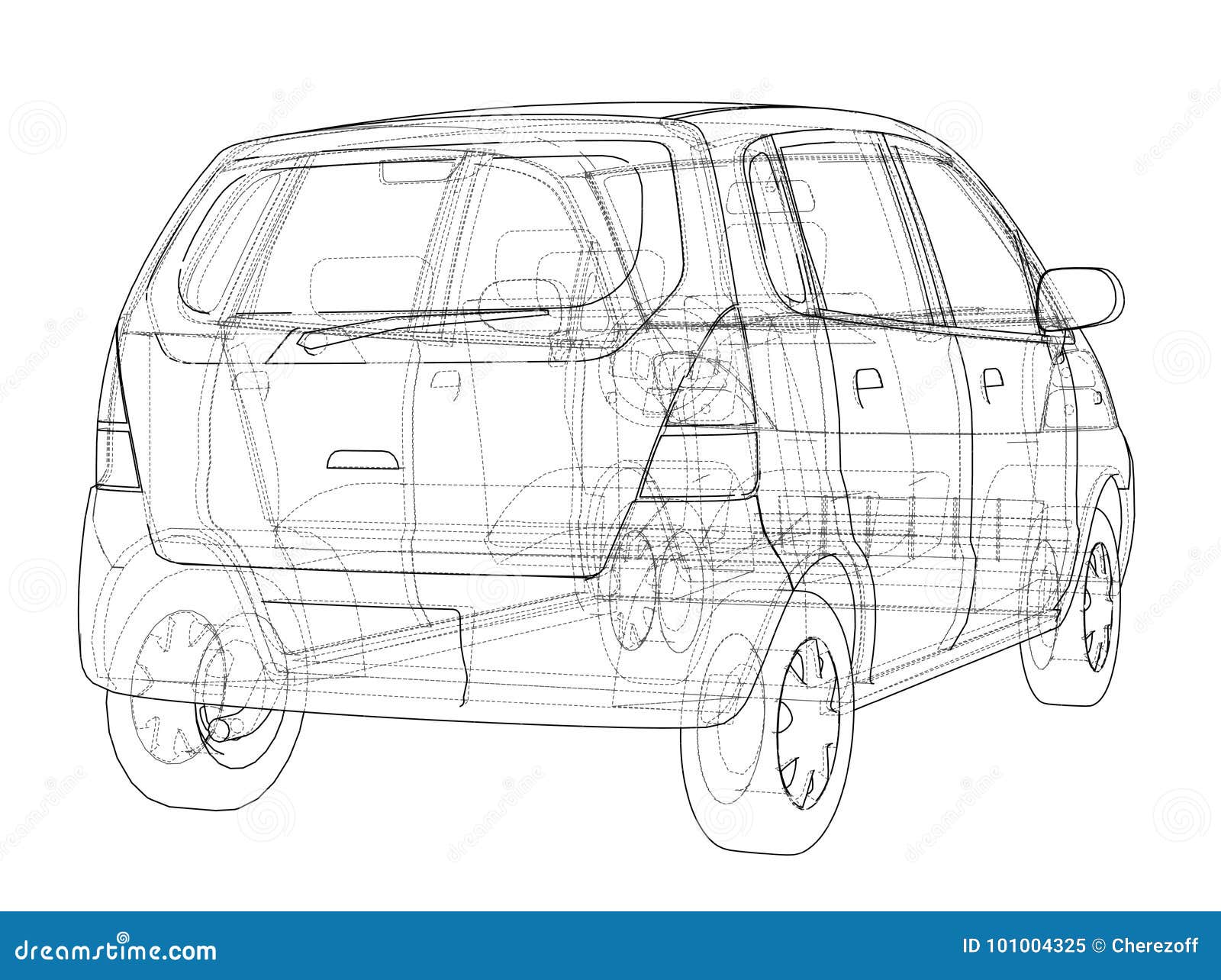 Car sketch. Vector stock vector. Illustration of detailed - 101004325