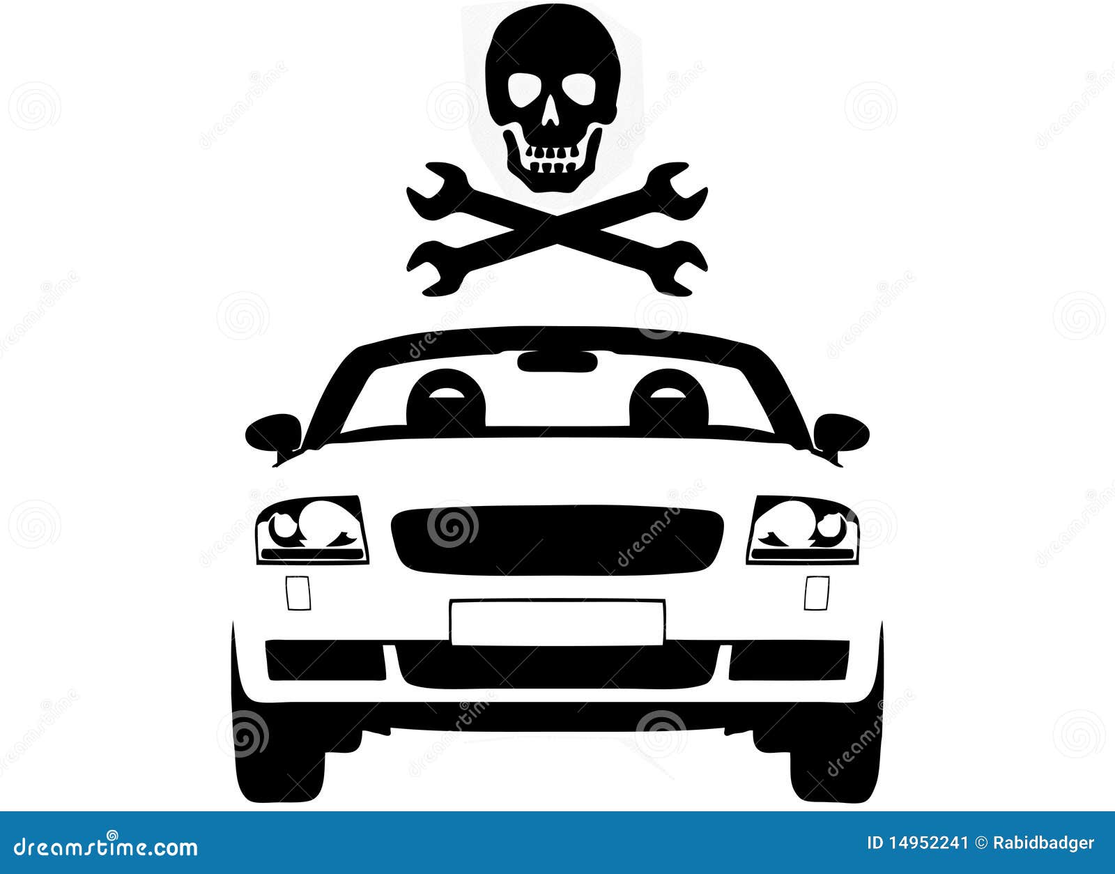 Car Skull stock vector. Illustration of mend, beware - 14952241