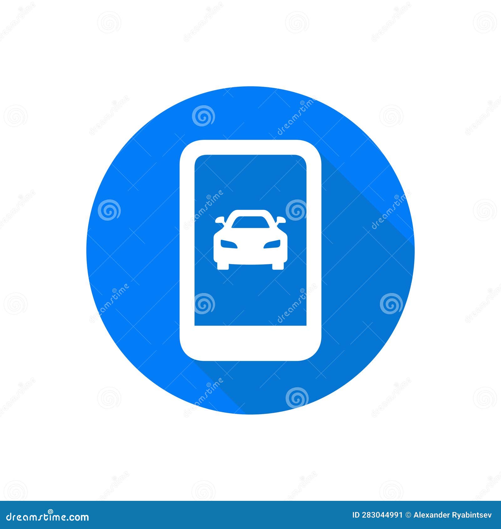Car on Smartphone Screen. Car Selling App Vector Icon Stock Vector ...