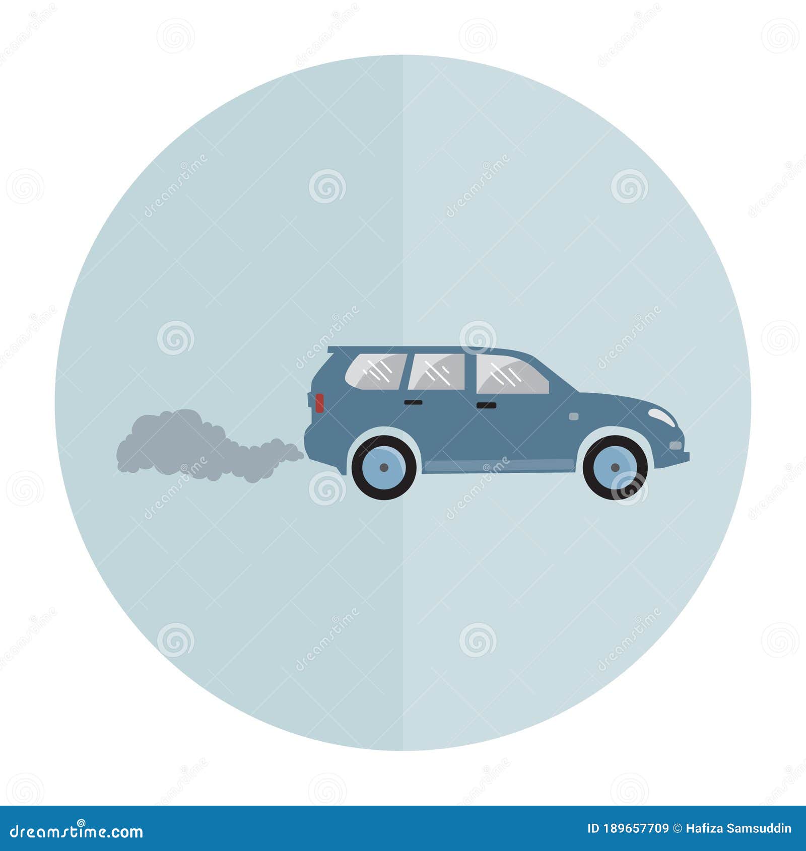 Car with Smoke. Vector Illustration Decorative Design Stock Vector ...