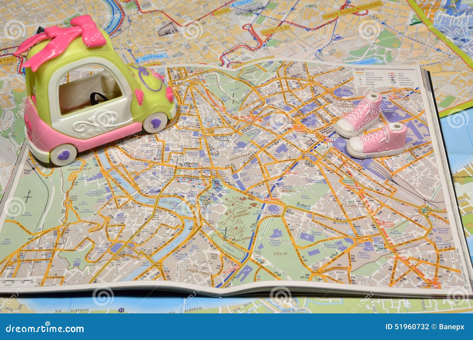 Car and sneakers on map stock photo. Image of italy, auto - 51960732