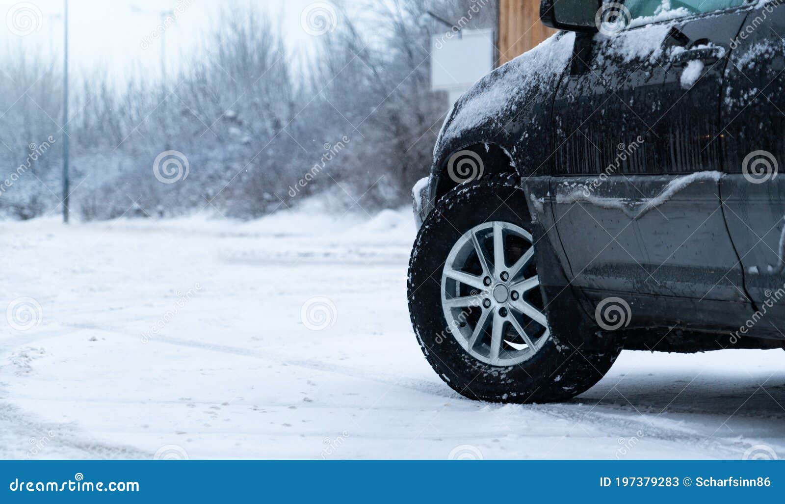 Car on a snow stock image. Image of driving, transportation - 197379283