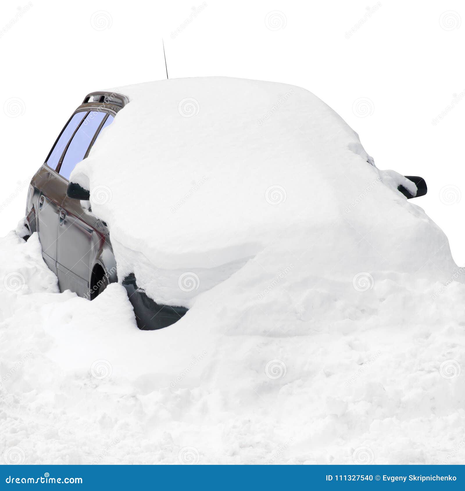 Car in the snow stock photo. Image of forest, macro - 111327540