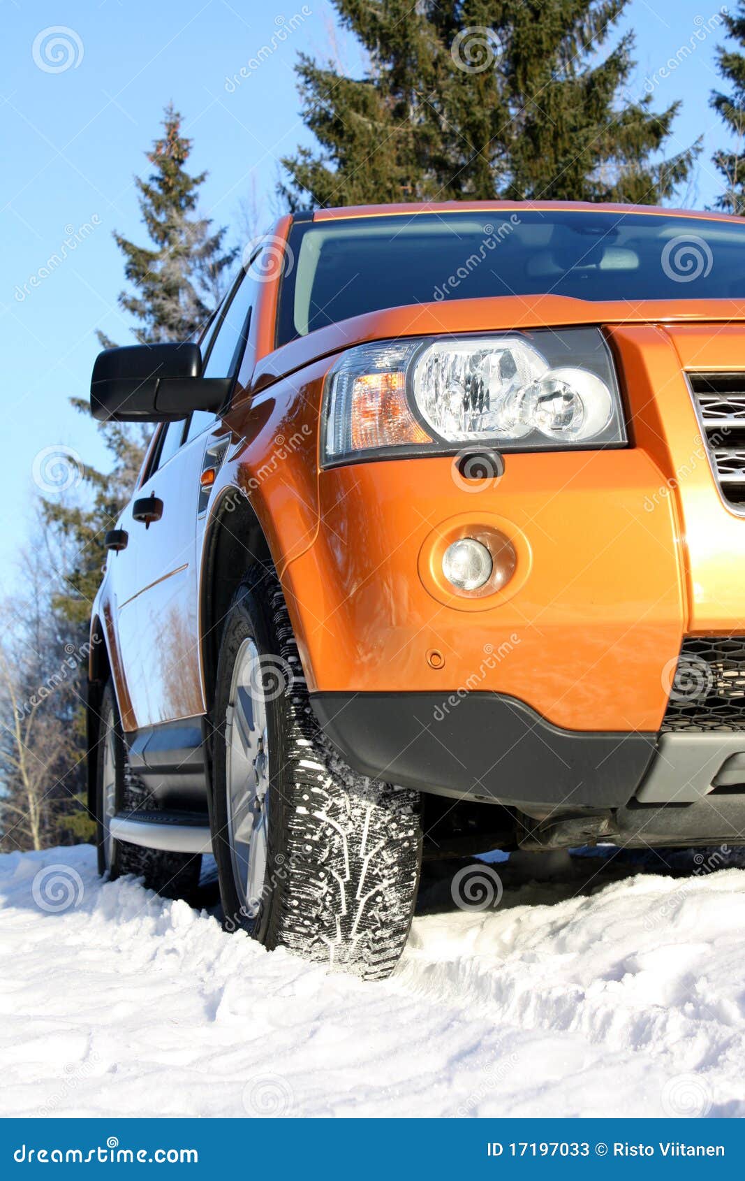 Car on Snow with Winter Tires Stock Image - Image of transportation ...