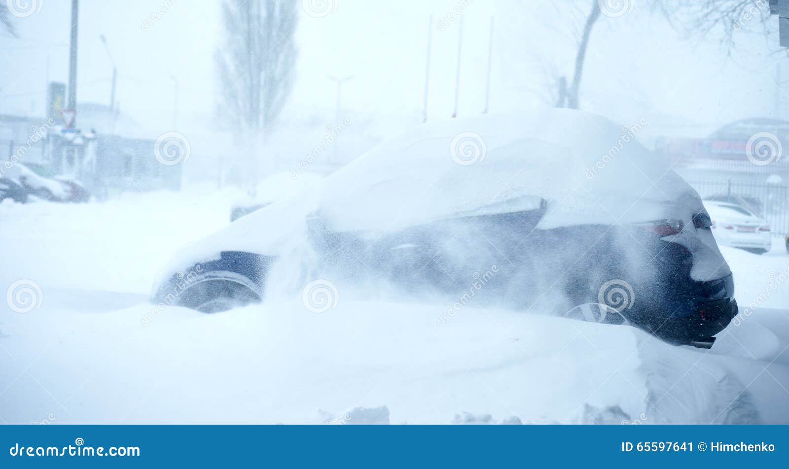 Car in a snowdrift snow stock image. Image of stationary - 65597641