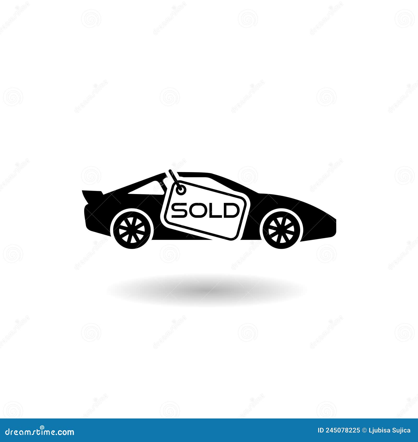 Car is Sold Icon with Shadow Stock Vector - Illustration of sport, icon ...