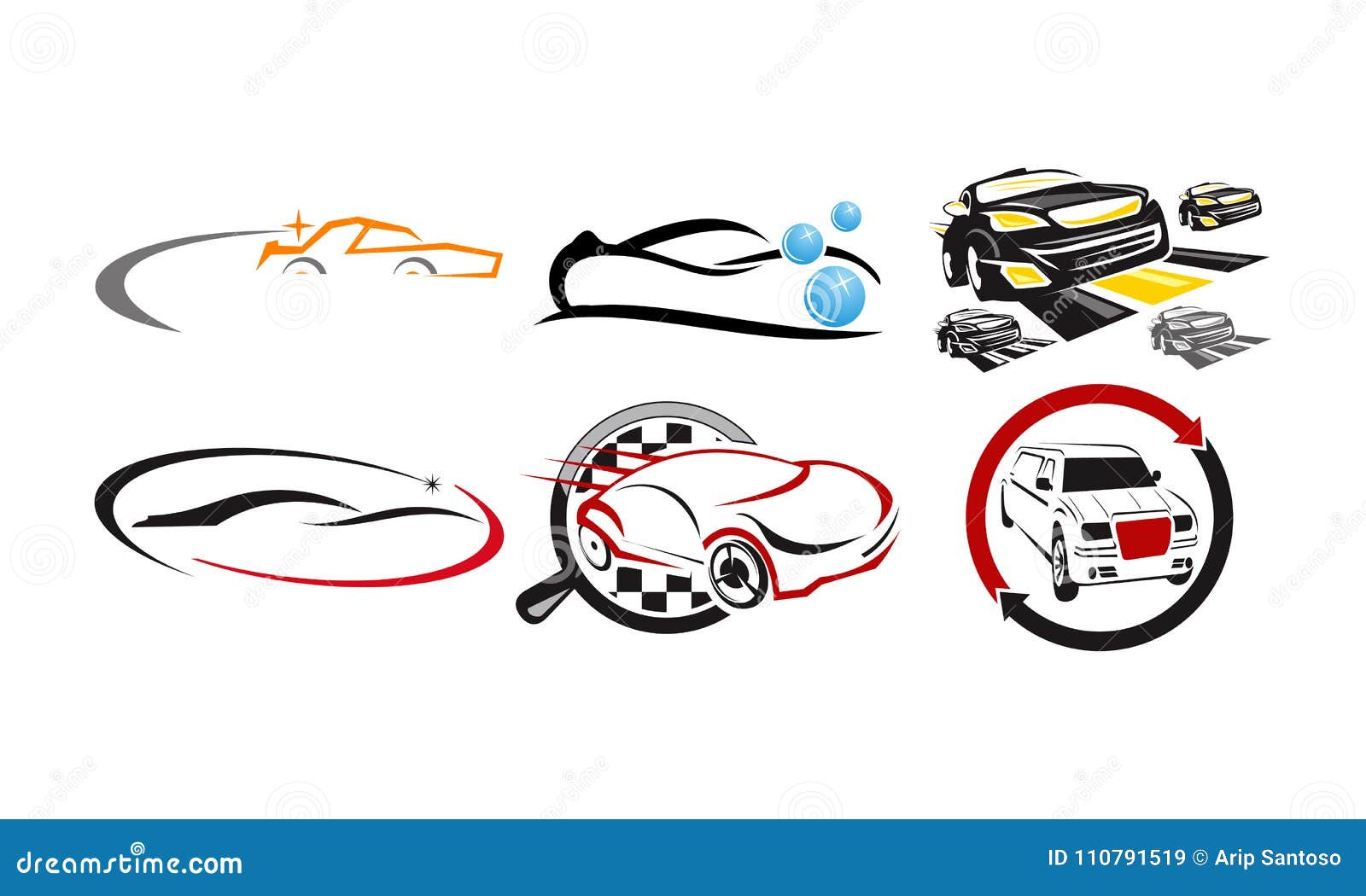 Car Solution Template Set stock vector. Illustration of business ...