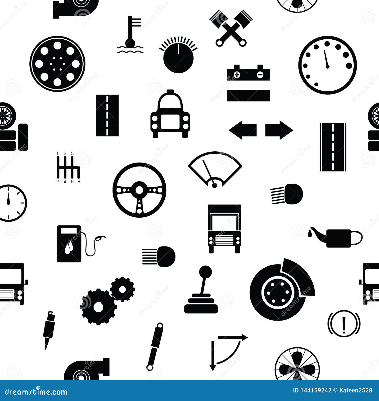 Car Spare Parts Seamless Pattern Background Icon Stock Vector ...