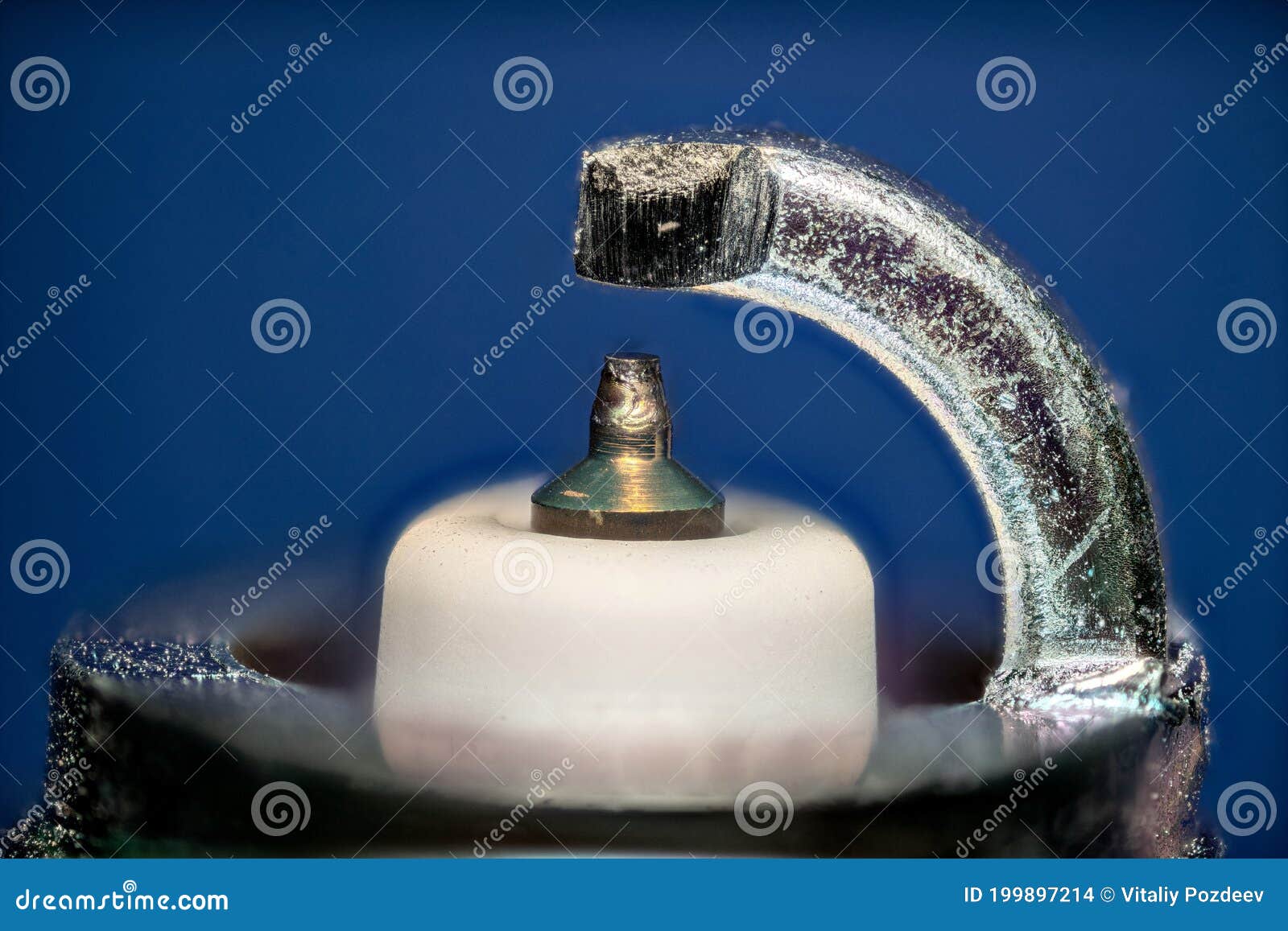 The Electrode On The New Iridium Spark Plug. Close Up. Isolated On A ...