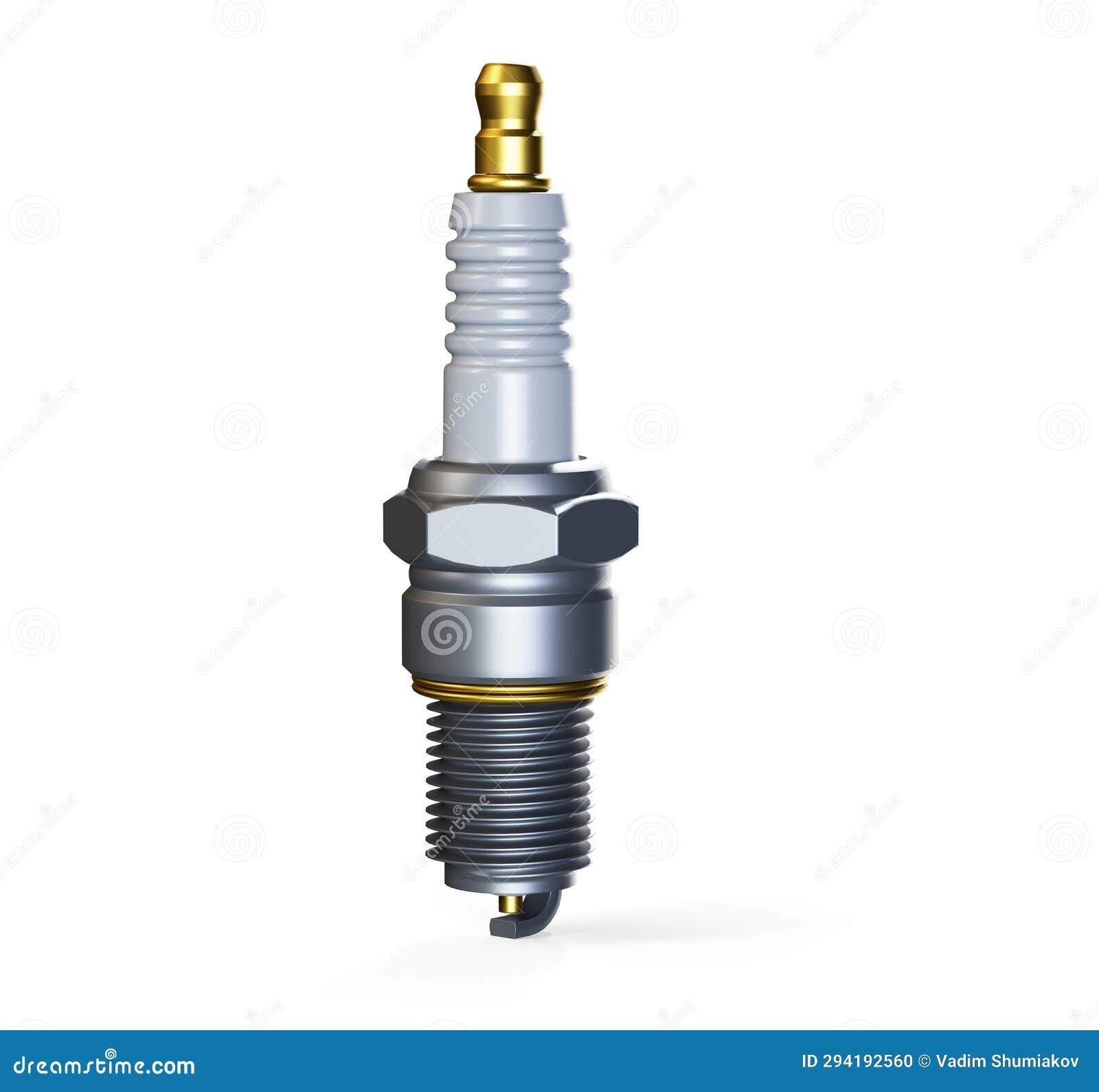 Car Spark Plug Isolated on the White 3d Render Stock Illustration ...