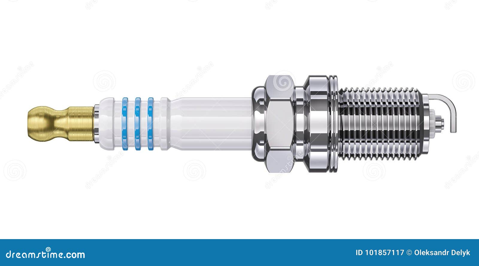 Car Spark Plug. View in Side Isolated on White Background Stock ...