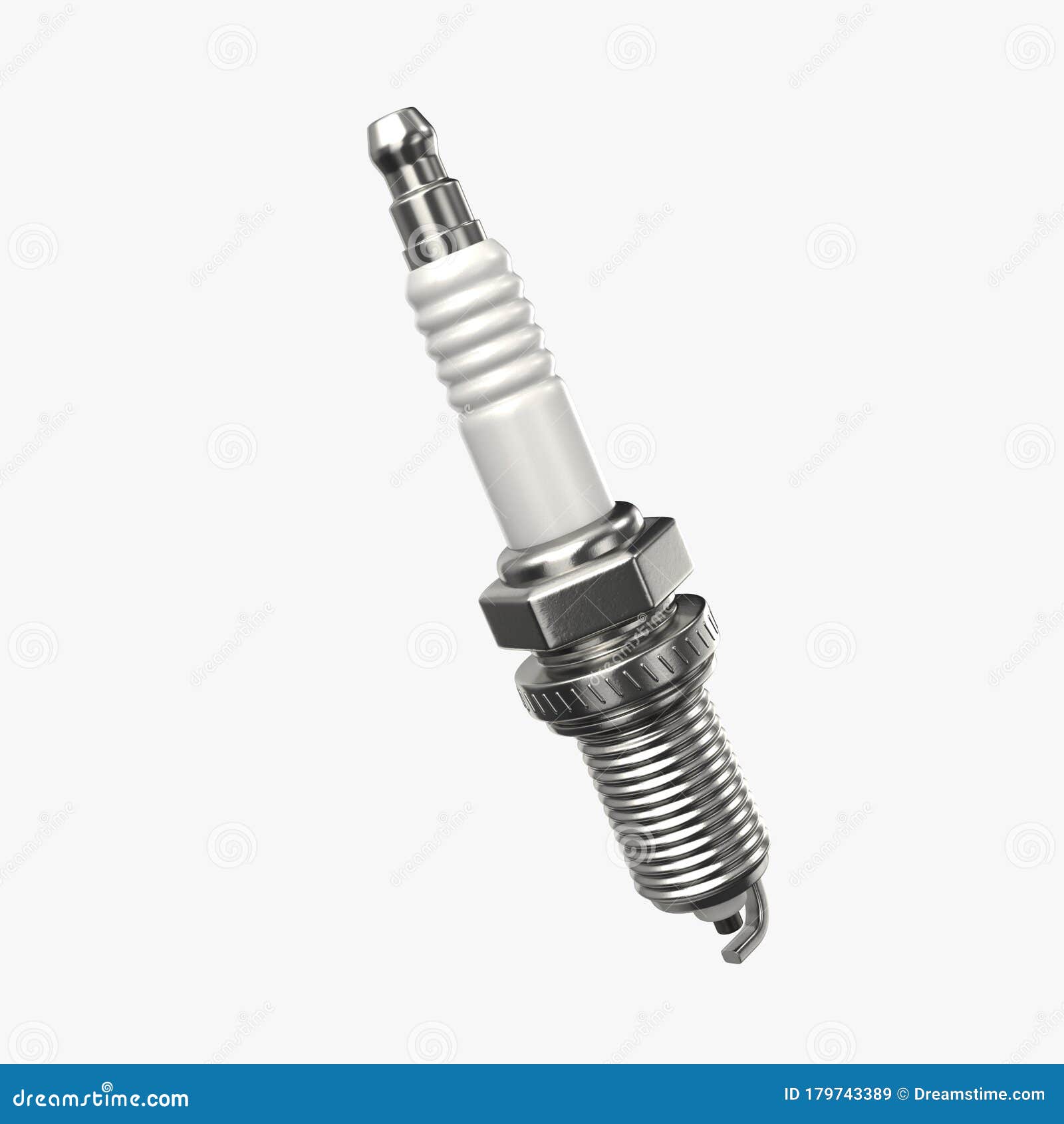 Car Spark Plug White Background - 3D Rendering Stock Illustration ...