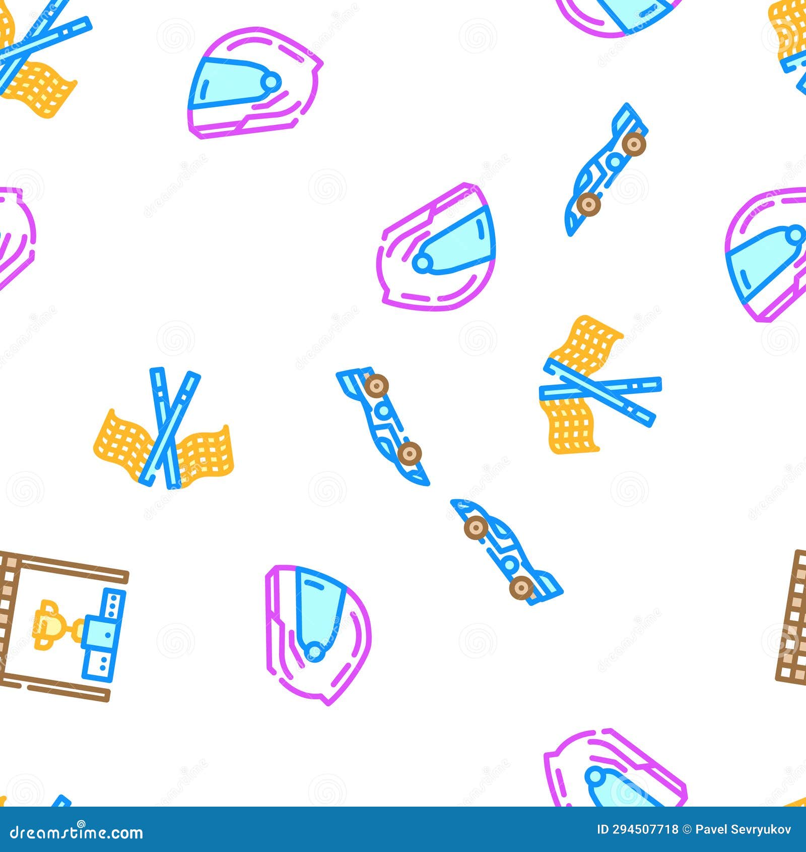 Car Speed Auto Race Vector Seamless Pattern Stock Vector - Illustration ...