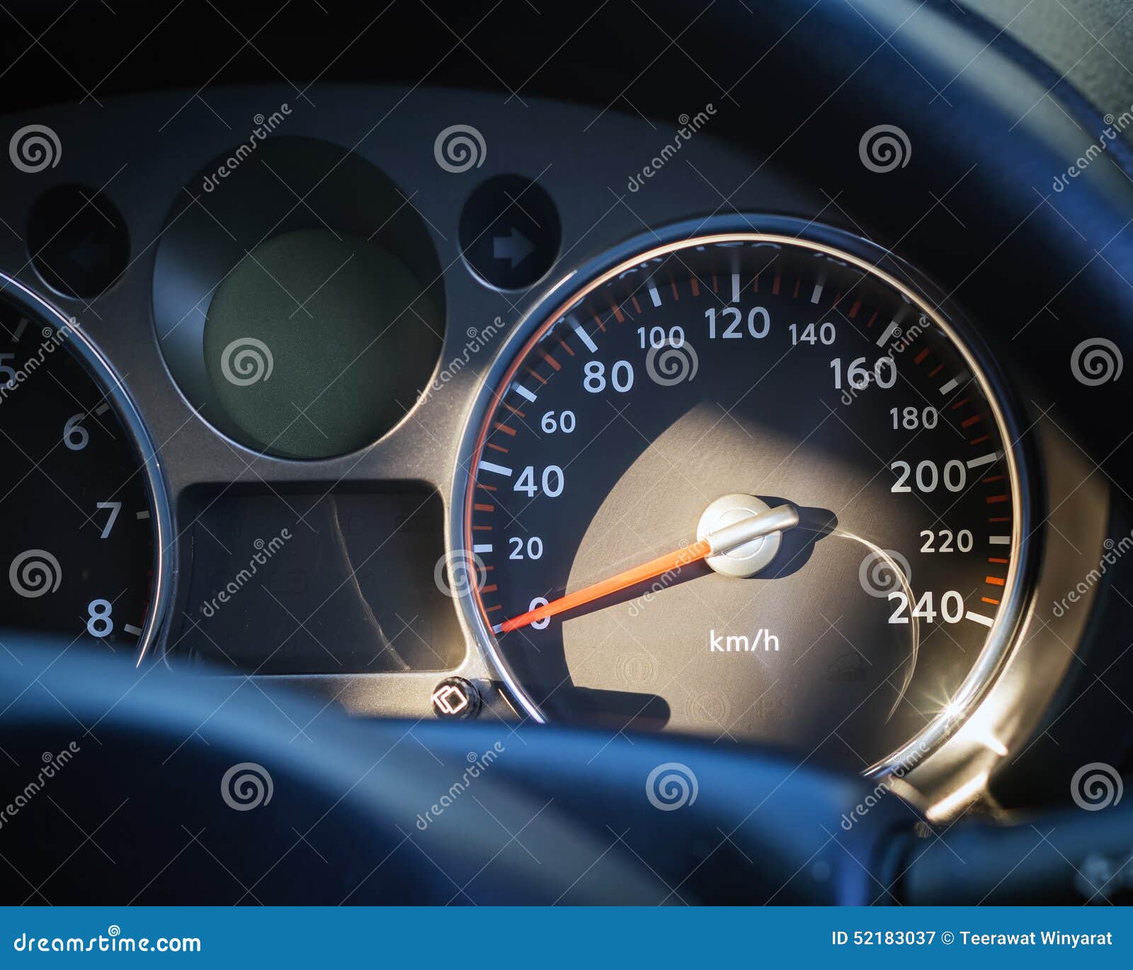 Car speed meter stock image. Image of morning, close - 52183037