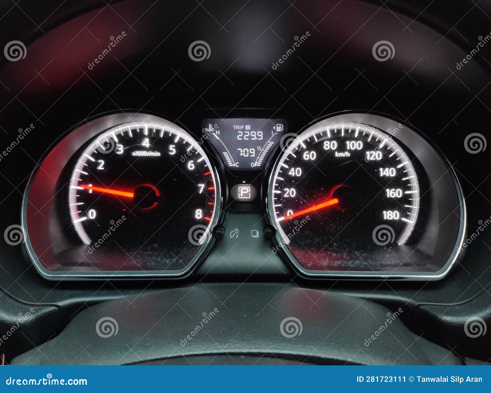 Car Speed Meter Close-up Dashboard Modern Automobile Stock Image ...