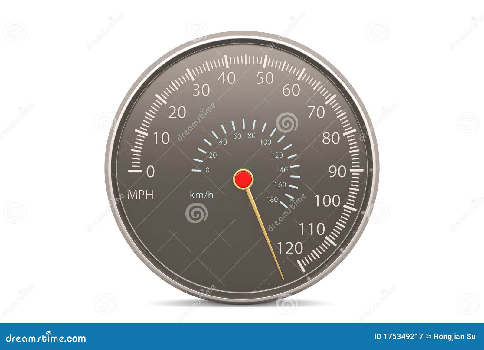 Car Speed Meter Isolated on White Background. 3D Illustration Stock ...