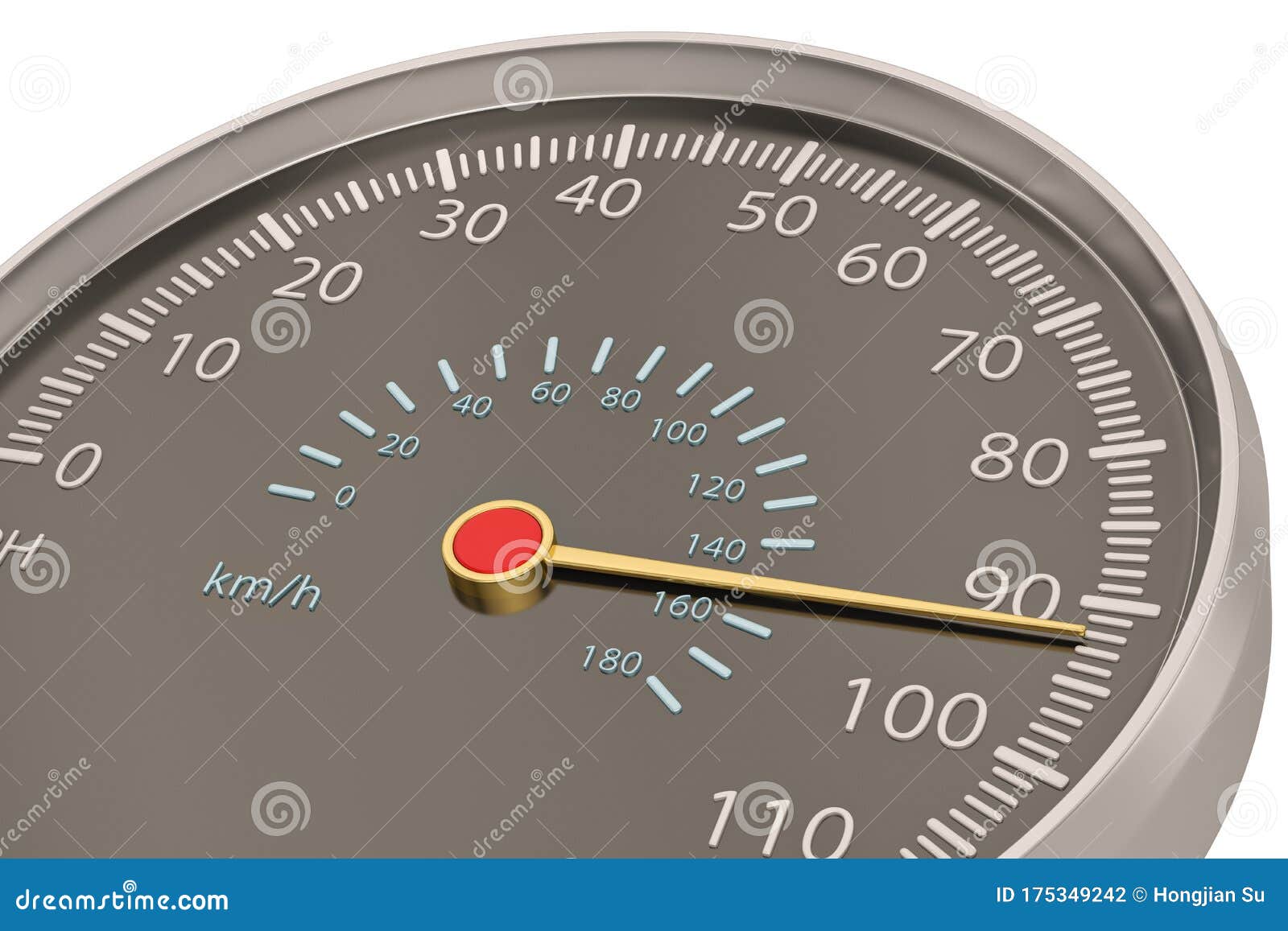 Car Speed Meter Isolated On White Background. 3D Illustration ...