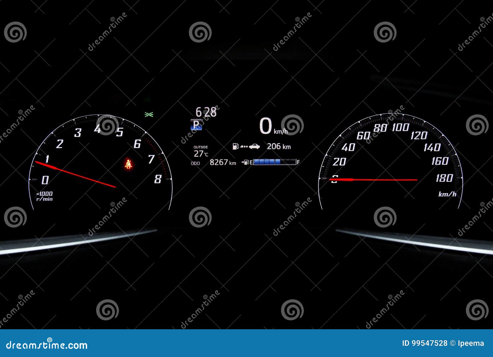 CAR Speed Meter and Miles Engine Stock Photo - Image of automobile ...