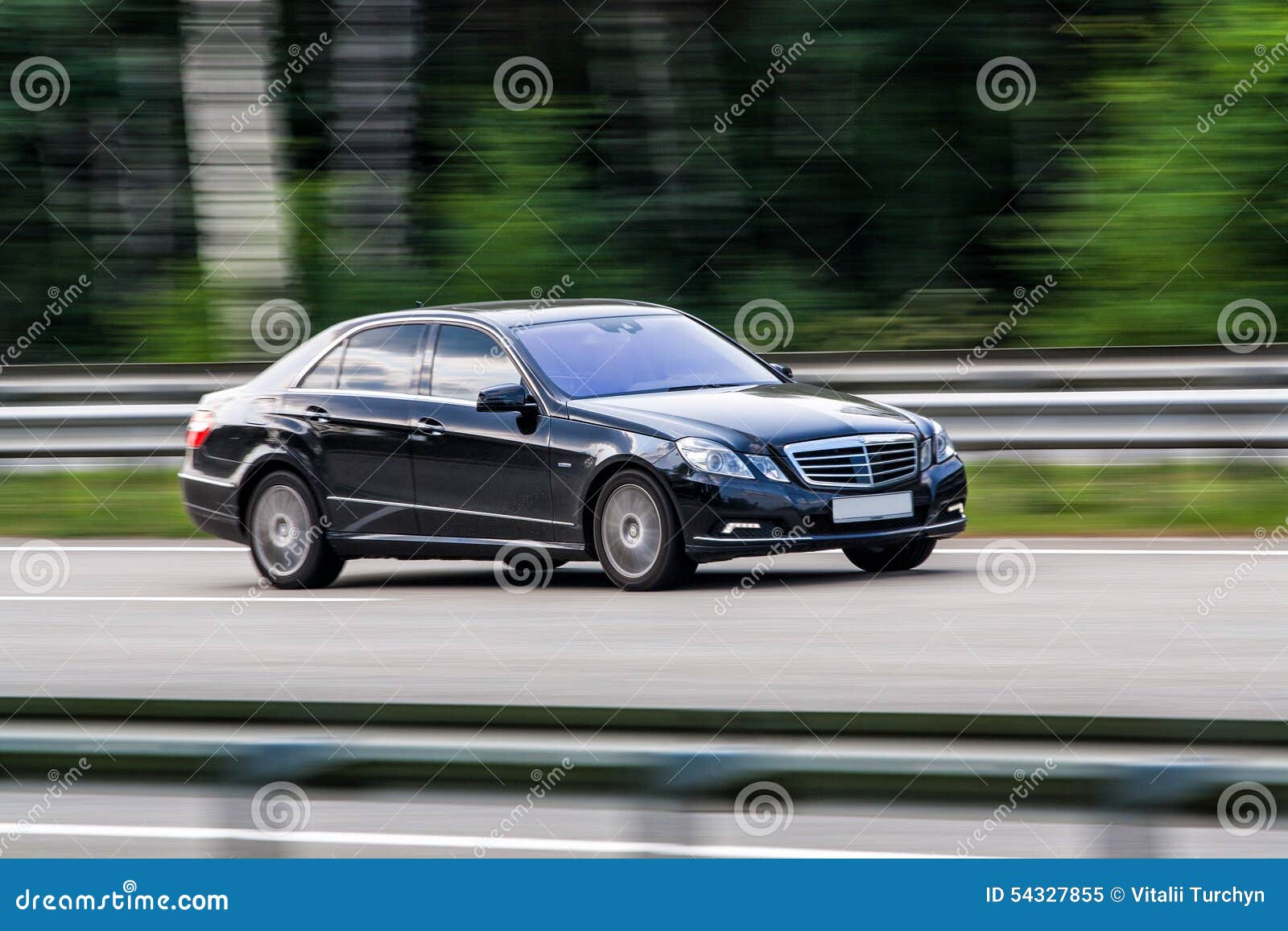 Luxury Mercedes-Benz Speeding on Empty Highway Stock Image - Image of ...
