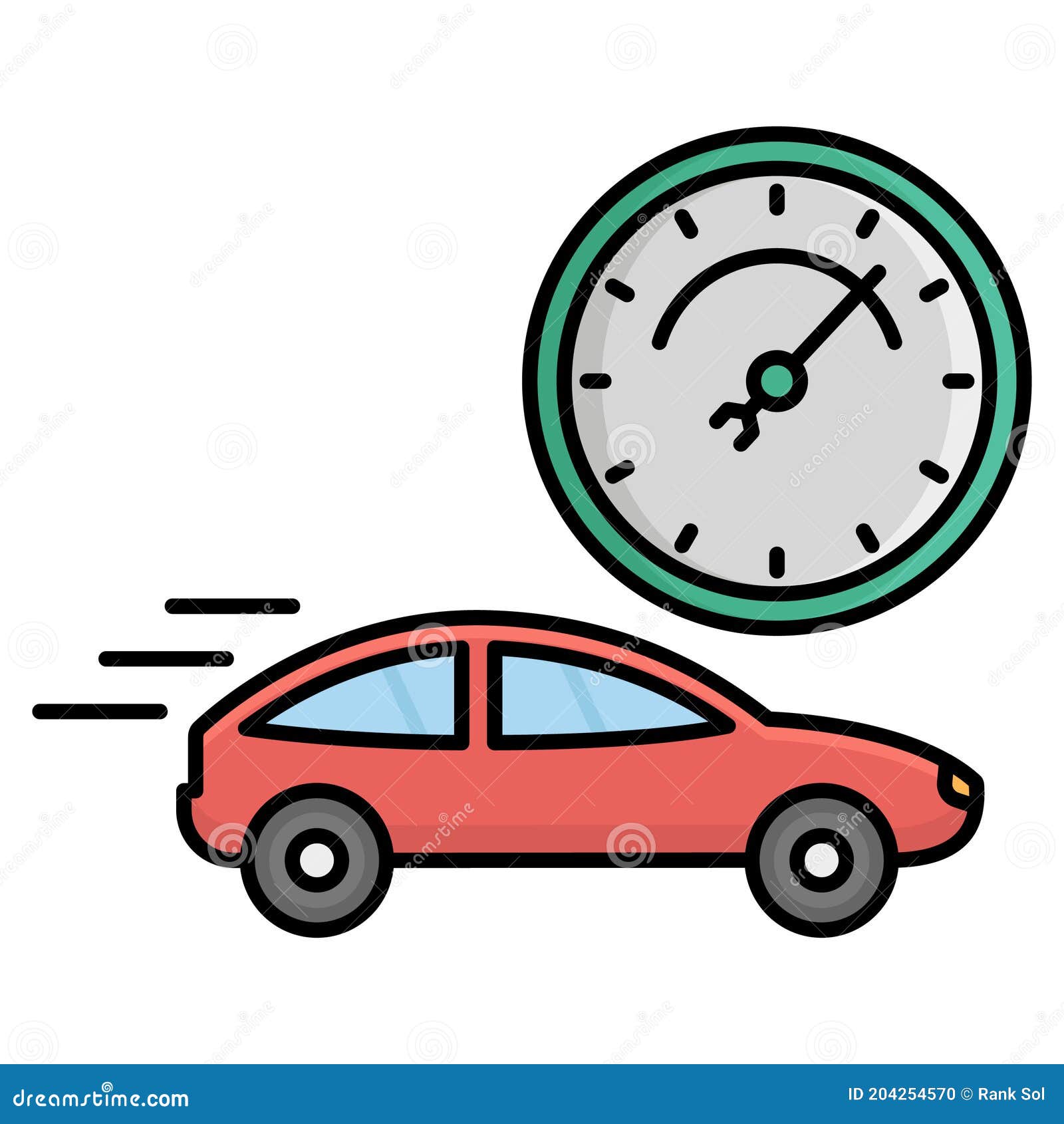 Car Speed Test Isolated Vector Icon that Can Be Easily Modified or ...
