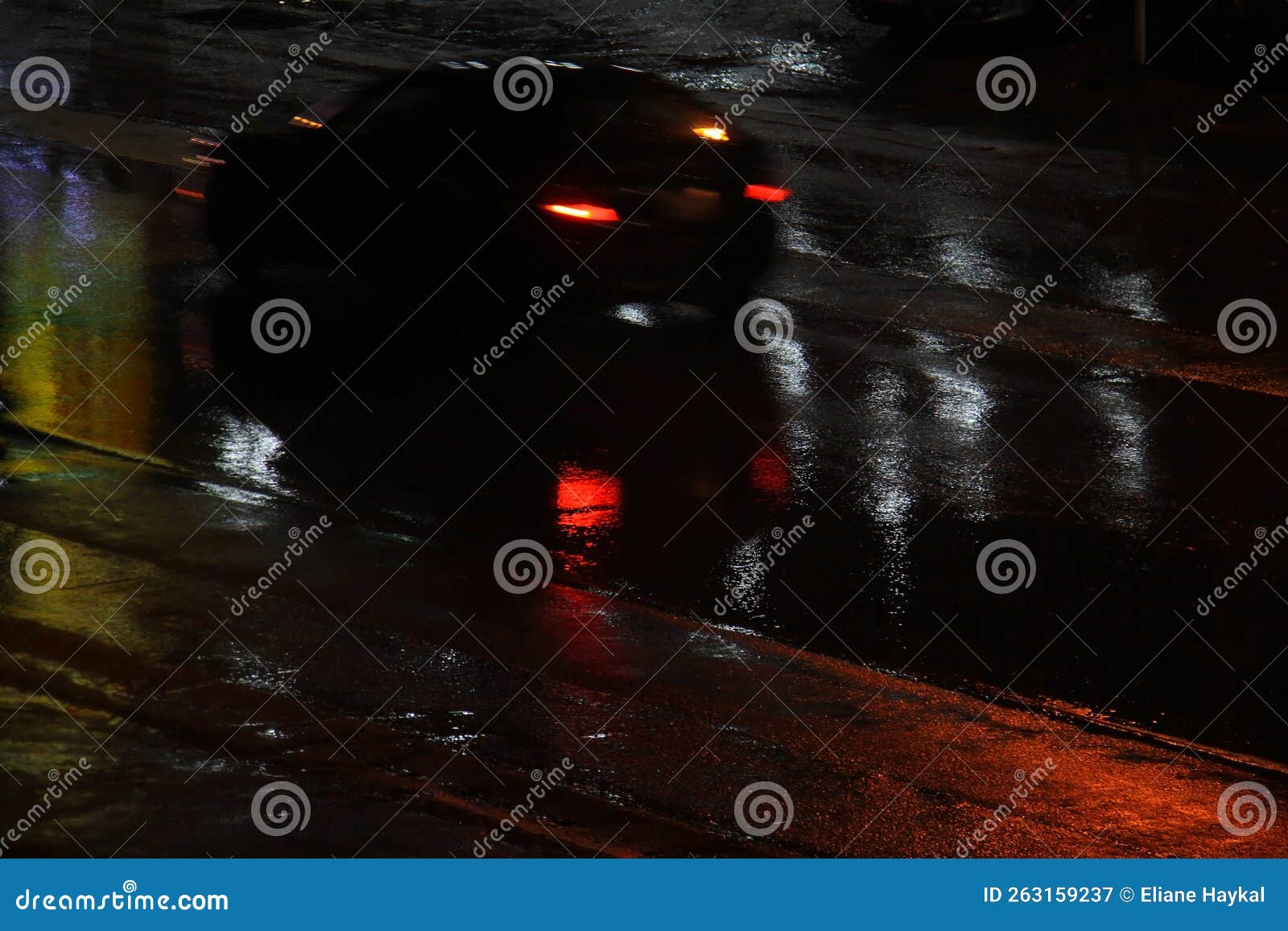 Car Speeding at Night stock image. Image of road, shiny - 263159237
