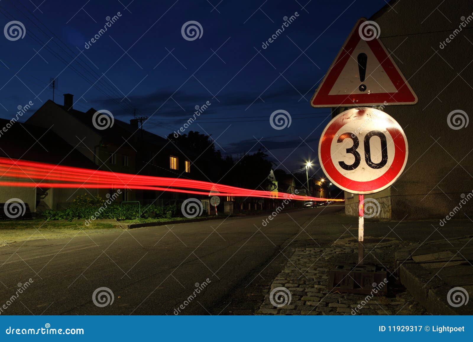 Car Speeding through a Speed Limit Zone Stock Image - Image of crowded ...