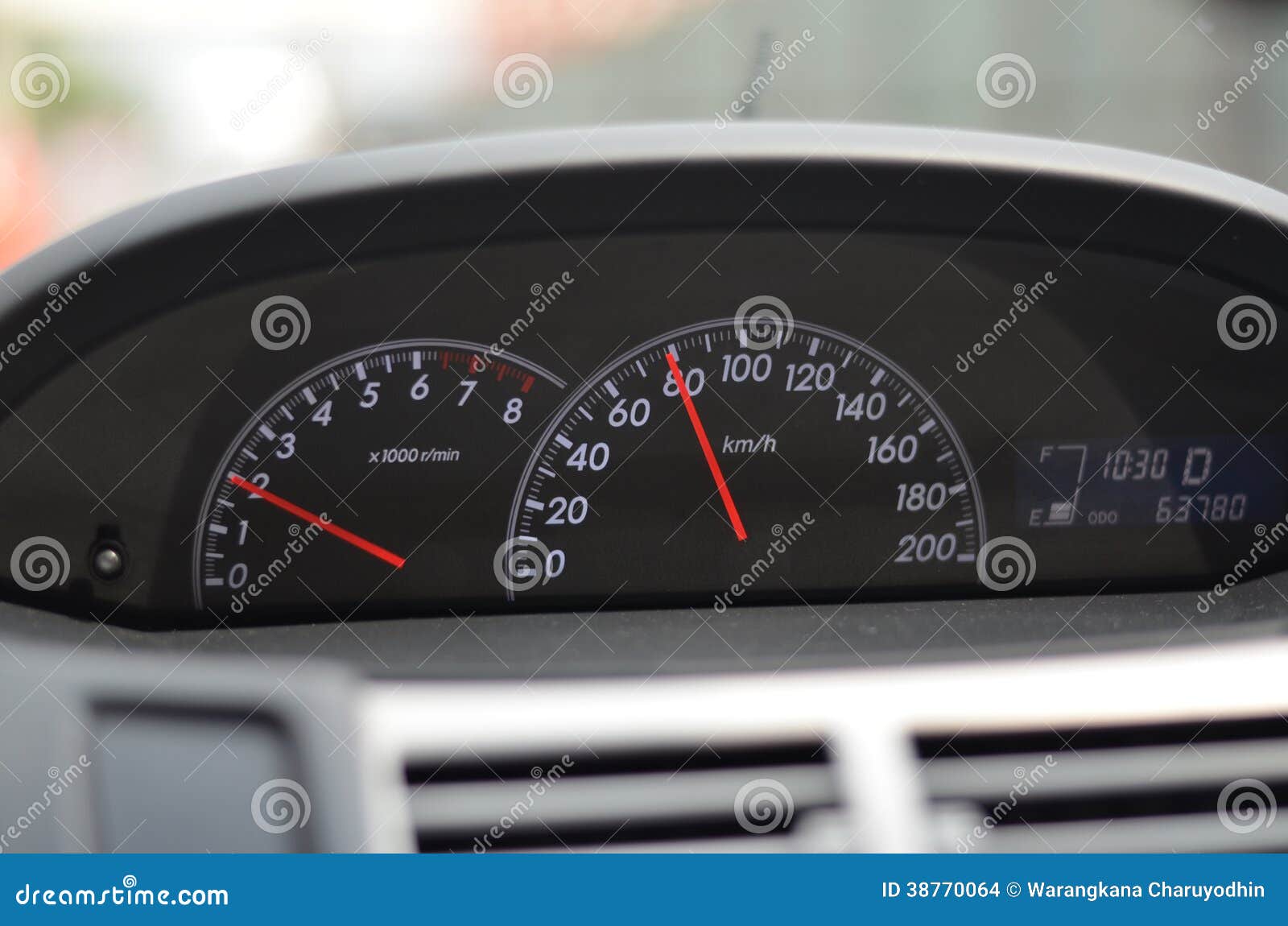 Car Speedometer Close Up on a Car Speedometer Stock Photo - Image of ...