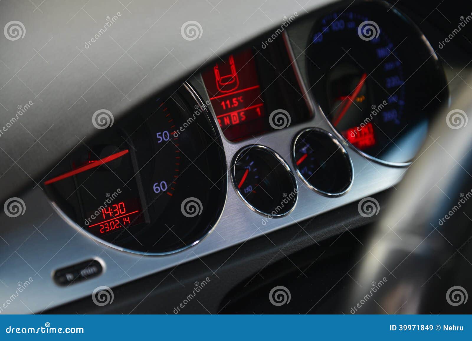 Car Speedometer in European Car Stock Image - Image of drive, number ...