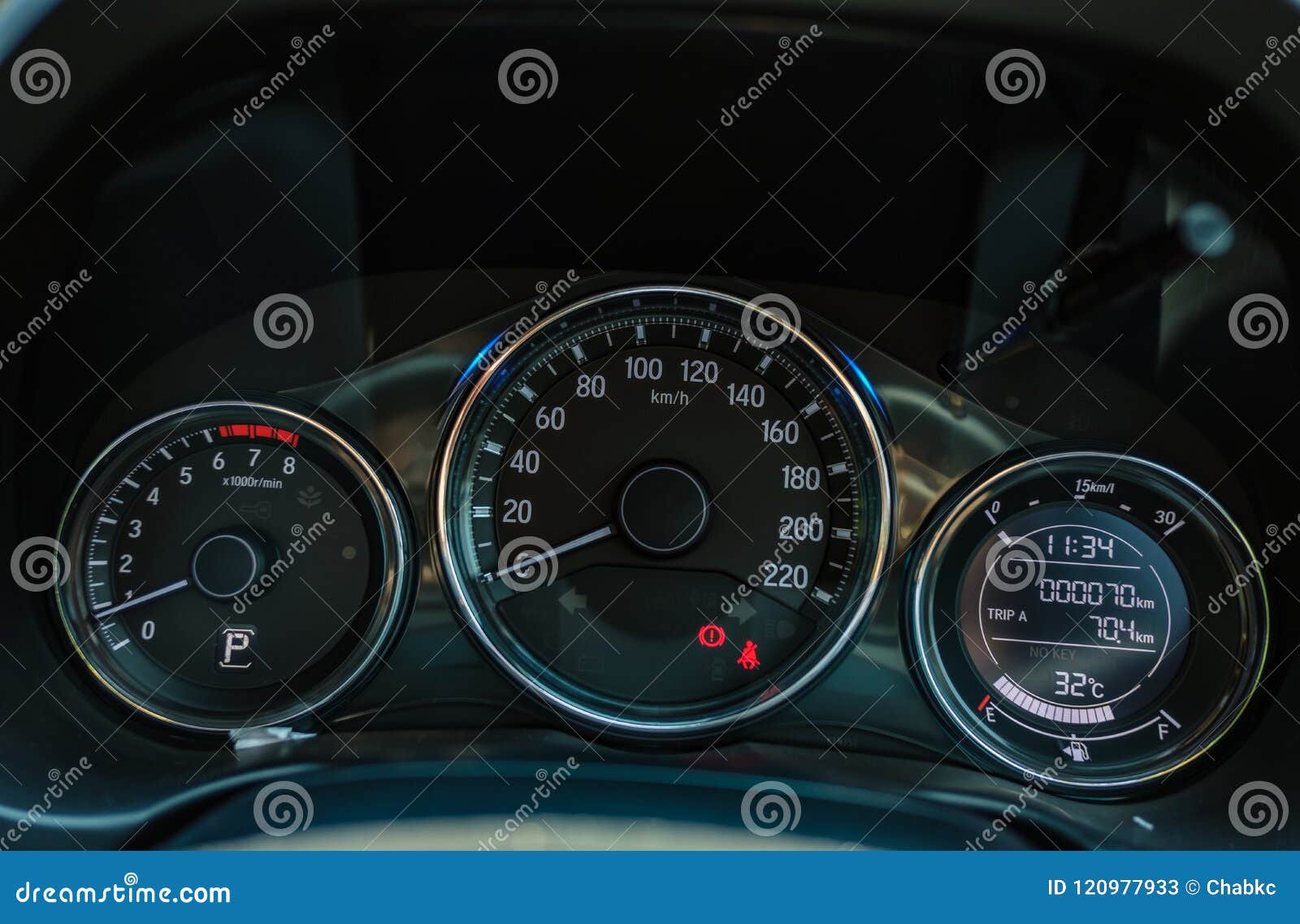 Car Speedometer with Information Display Stock Image - Image of display ...