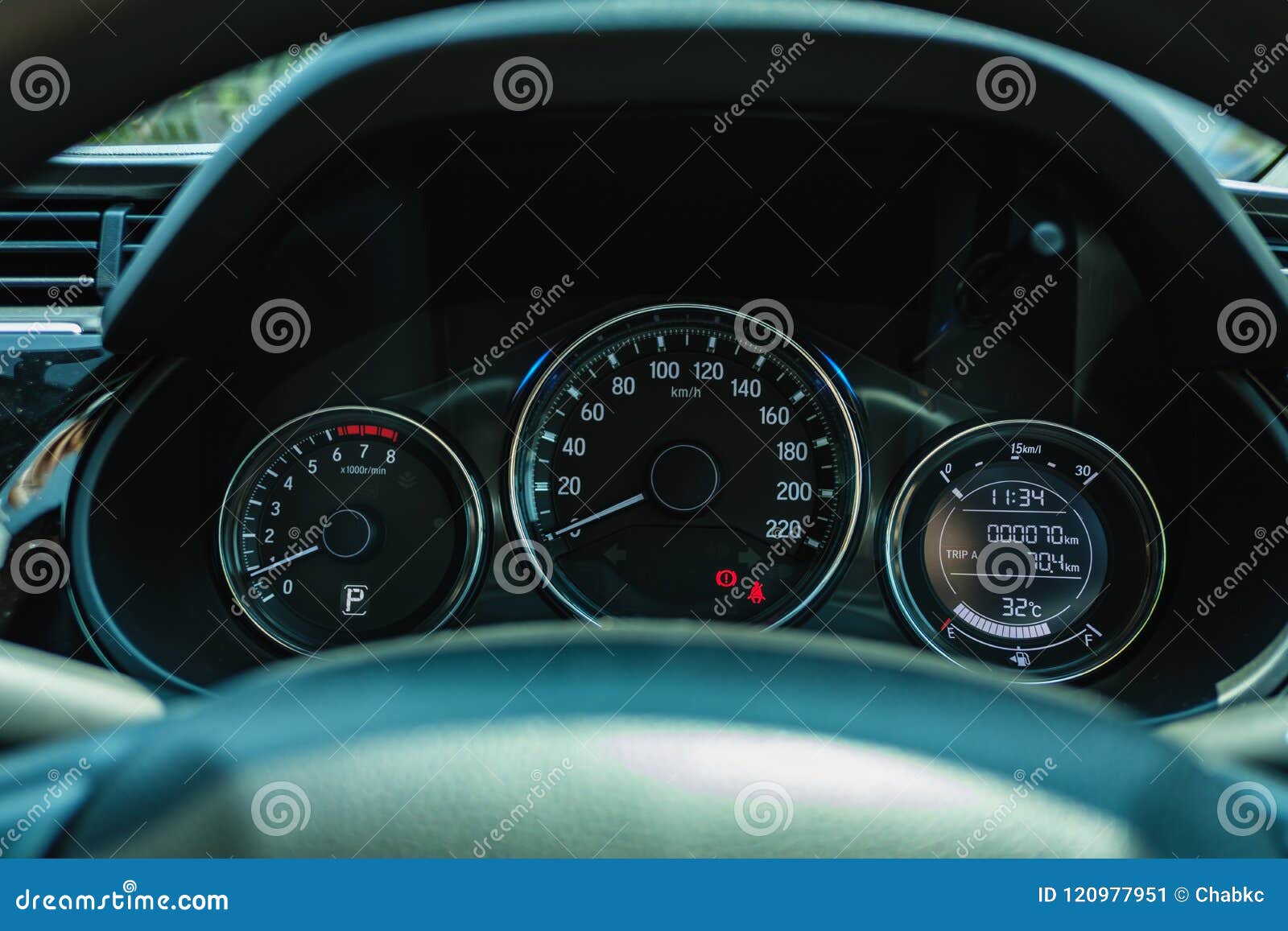 Car Speedometer with Information Display Stock Image - Image of display ...