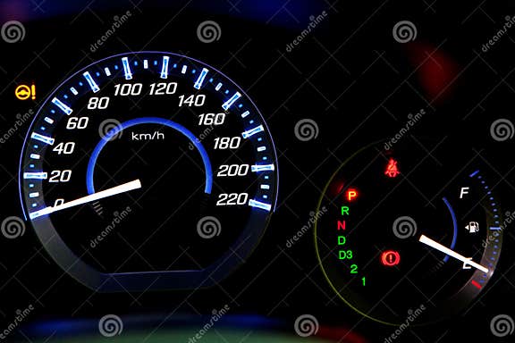 Car speedometer at night stock image. Image of auto, speed - 33671619