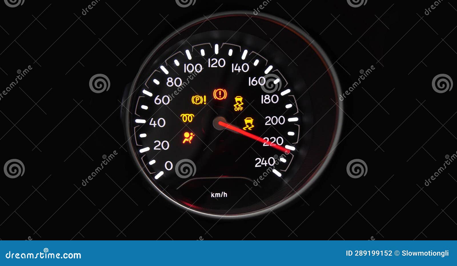 Car Speedometer, Safety Symbols, Fuel Level Stock Photo - Image of ...
