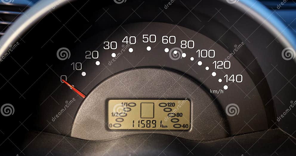 Car Speedometer and Sensors on a Control Panel Background, Car Elements ...