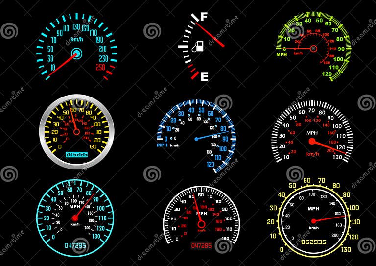 Car speedometers stock vector. Illustration of racer - 17983164