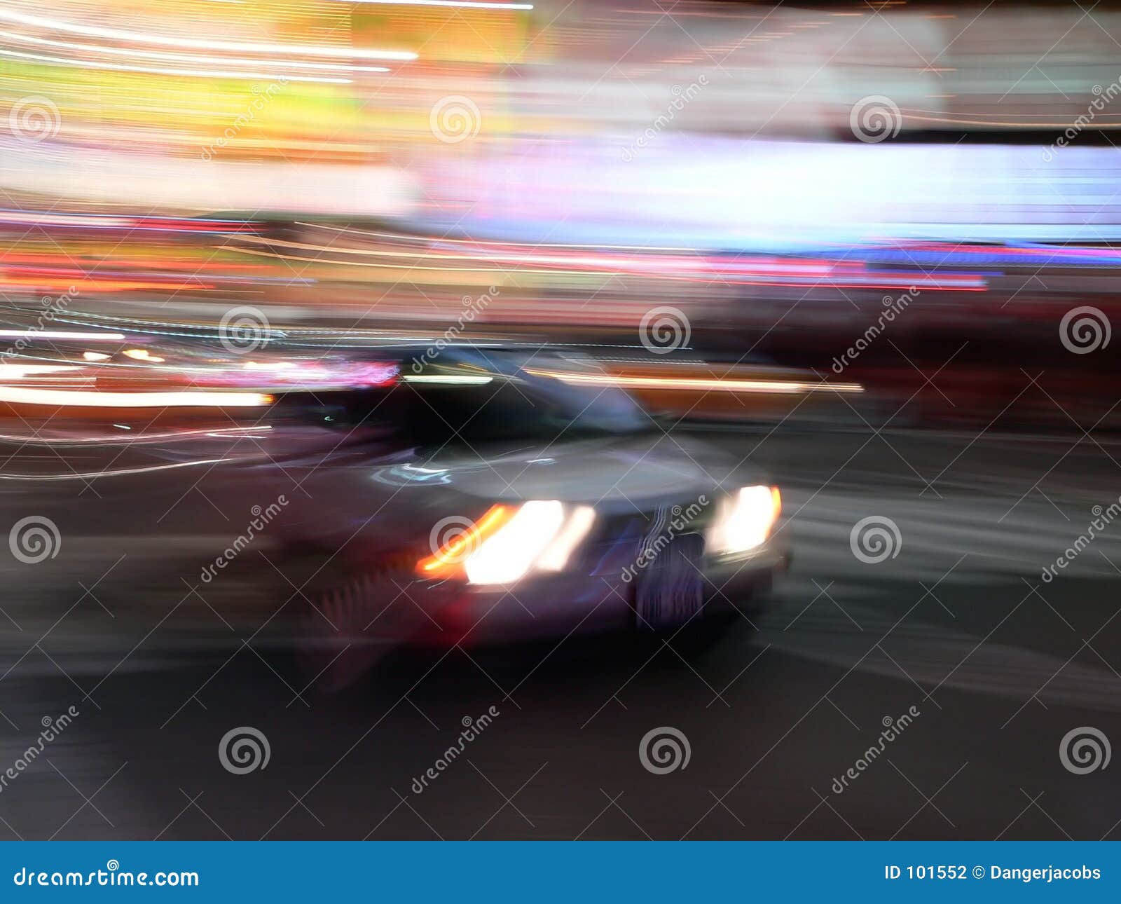 Car Speeds through Times Square, New York City Stock Photo - Image of ...
