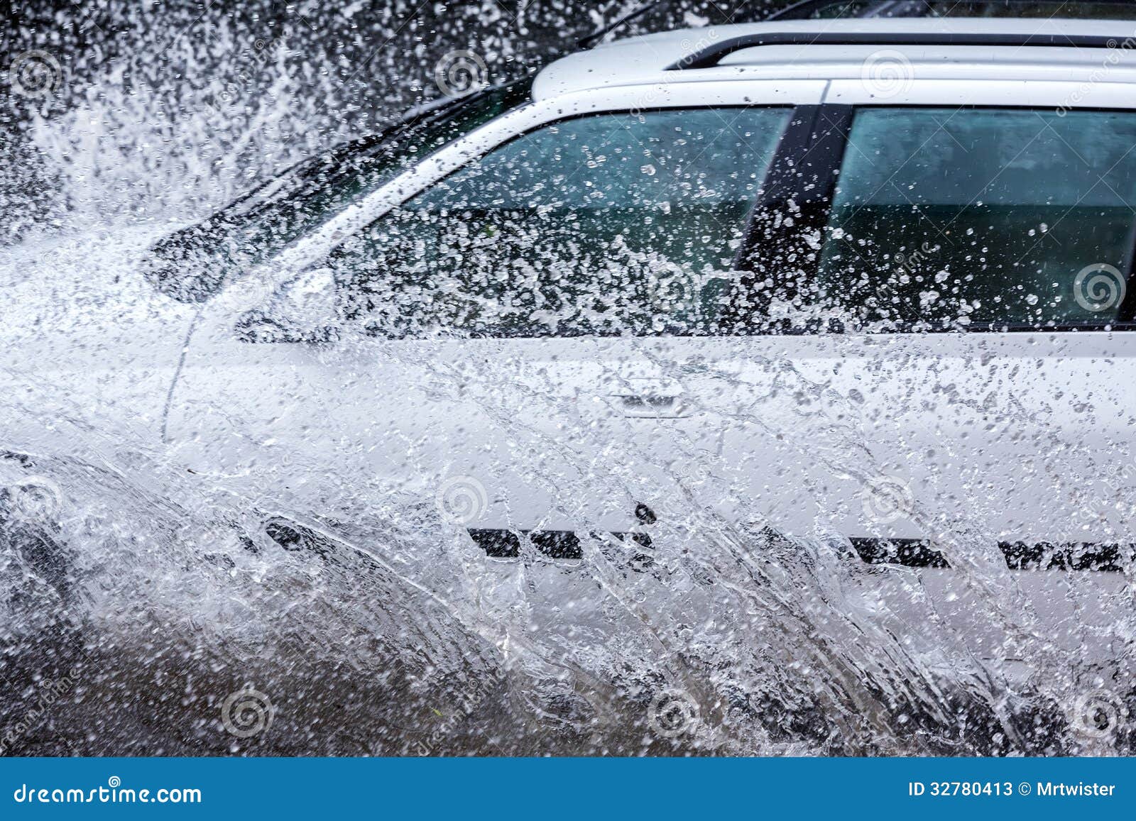 Car splash stock image. Image of rainwater, traffic, puddle - 32780413