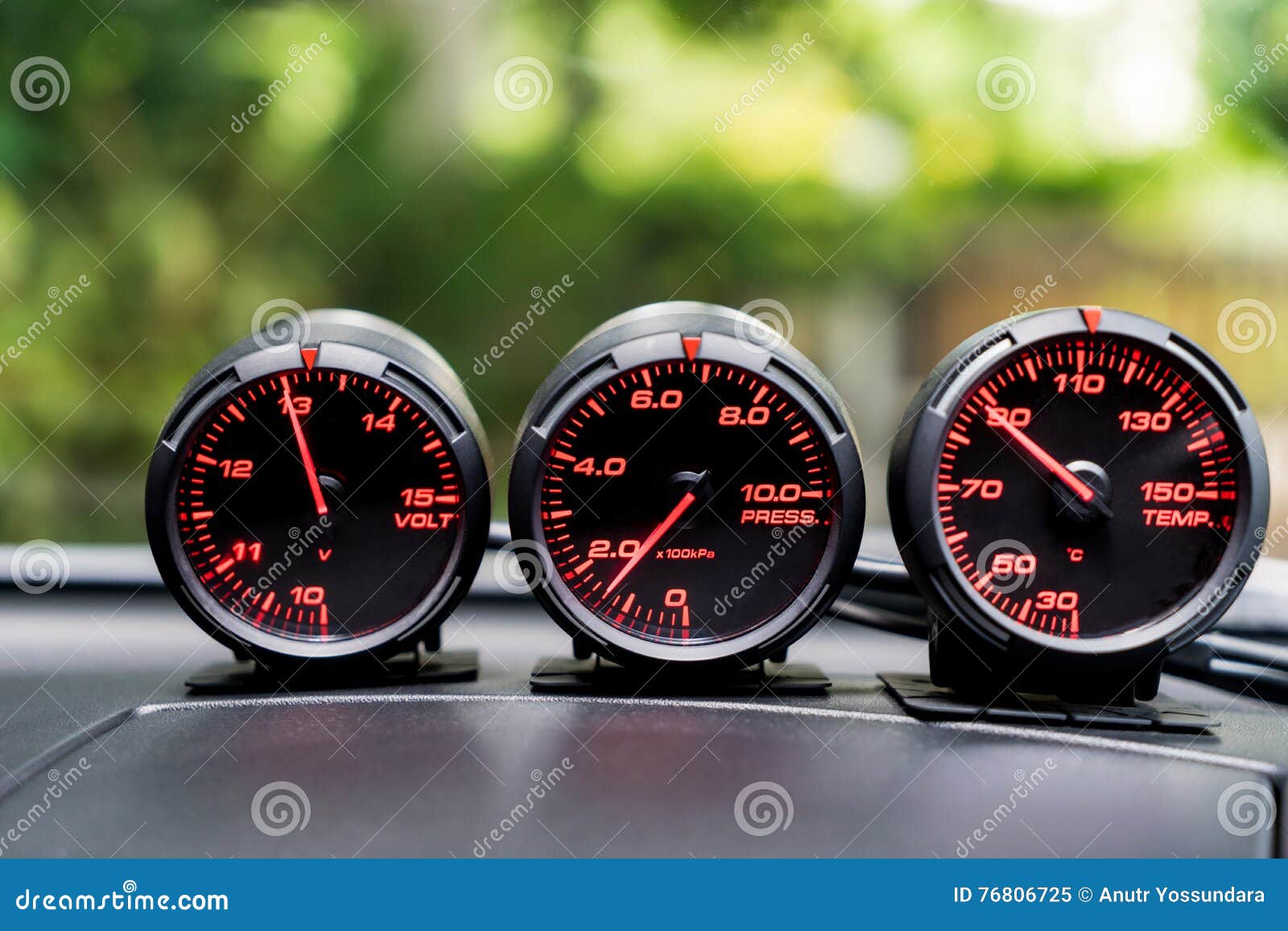 Car Sport Racing Gauge Meter on Car Console. Stock Image - Image of ...