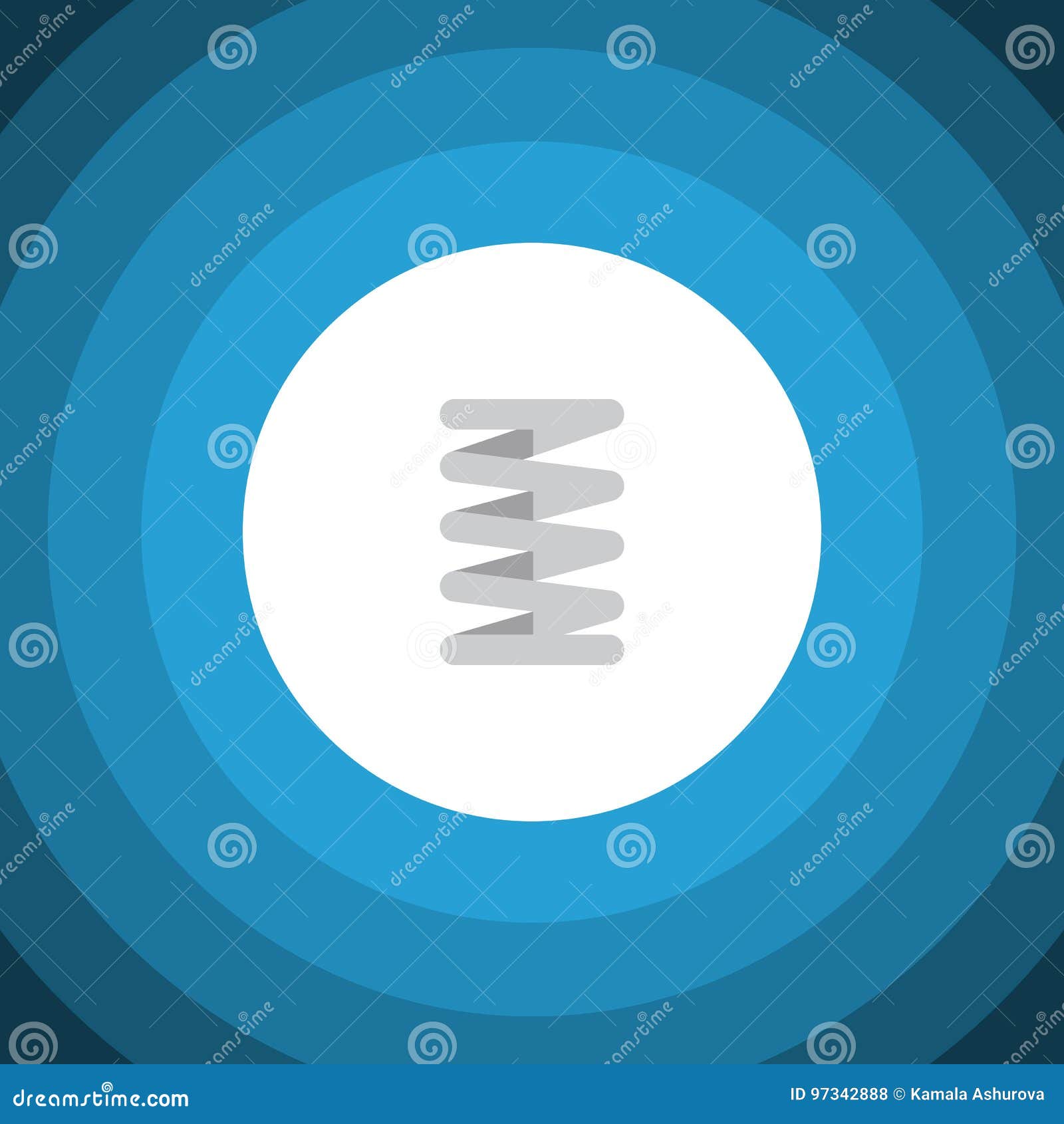 Car Spring Flat Icon. stock vector. Illustration of component - 97342888