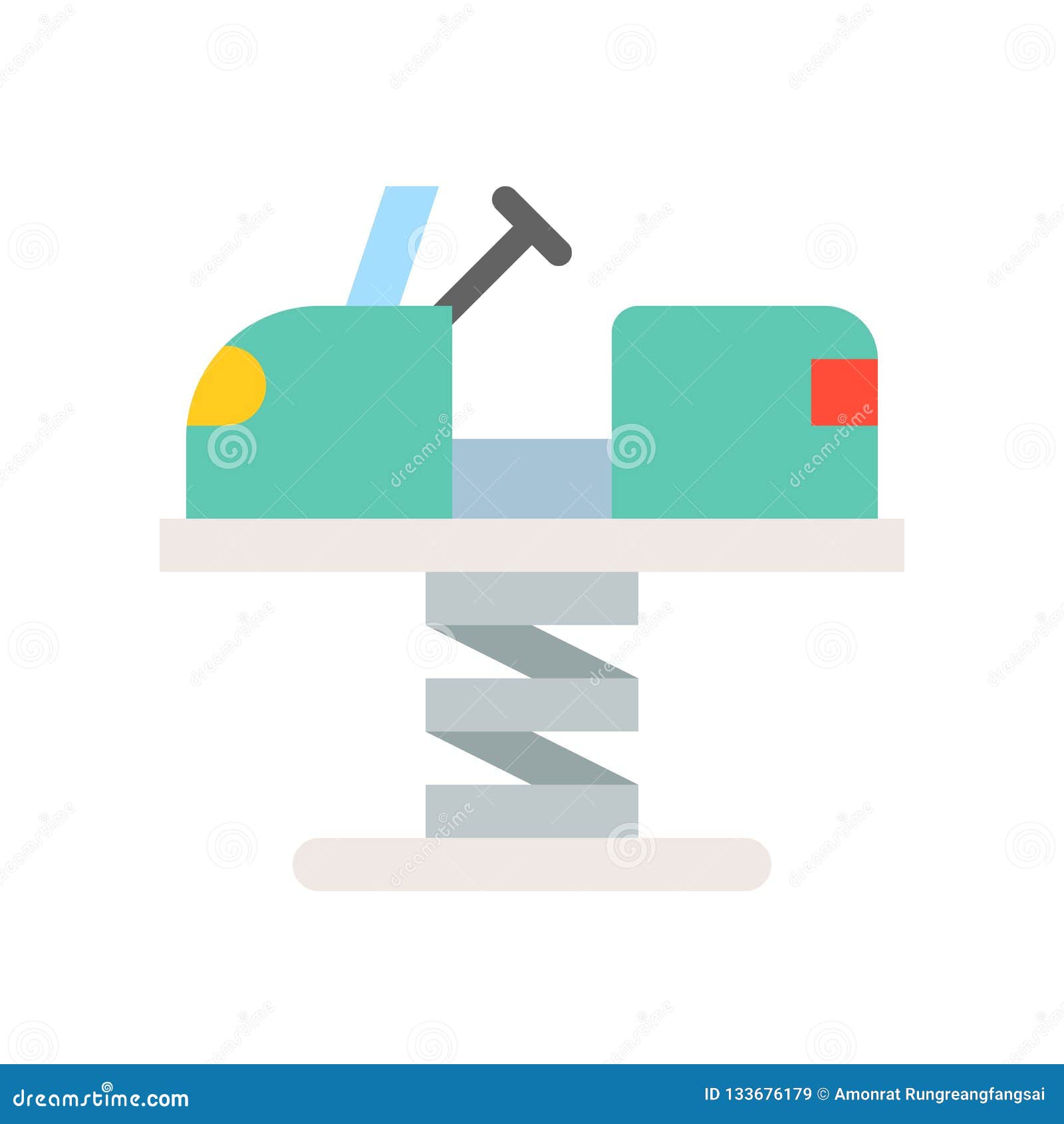 Car Spring Rider Vector Icon, Amusement Park Related Flat Style Stock ...