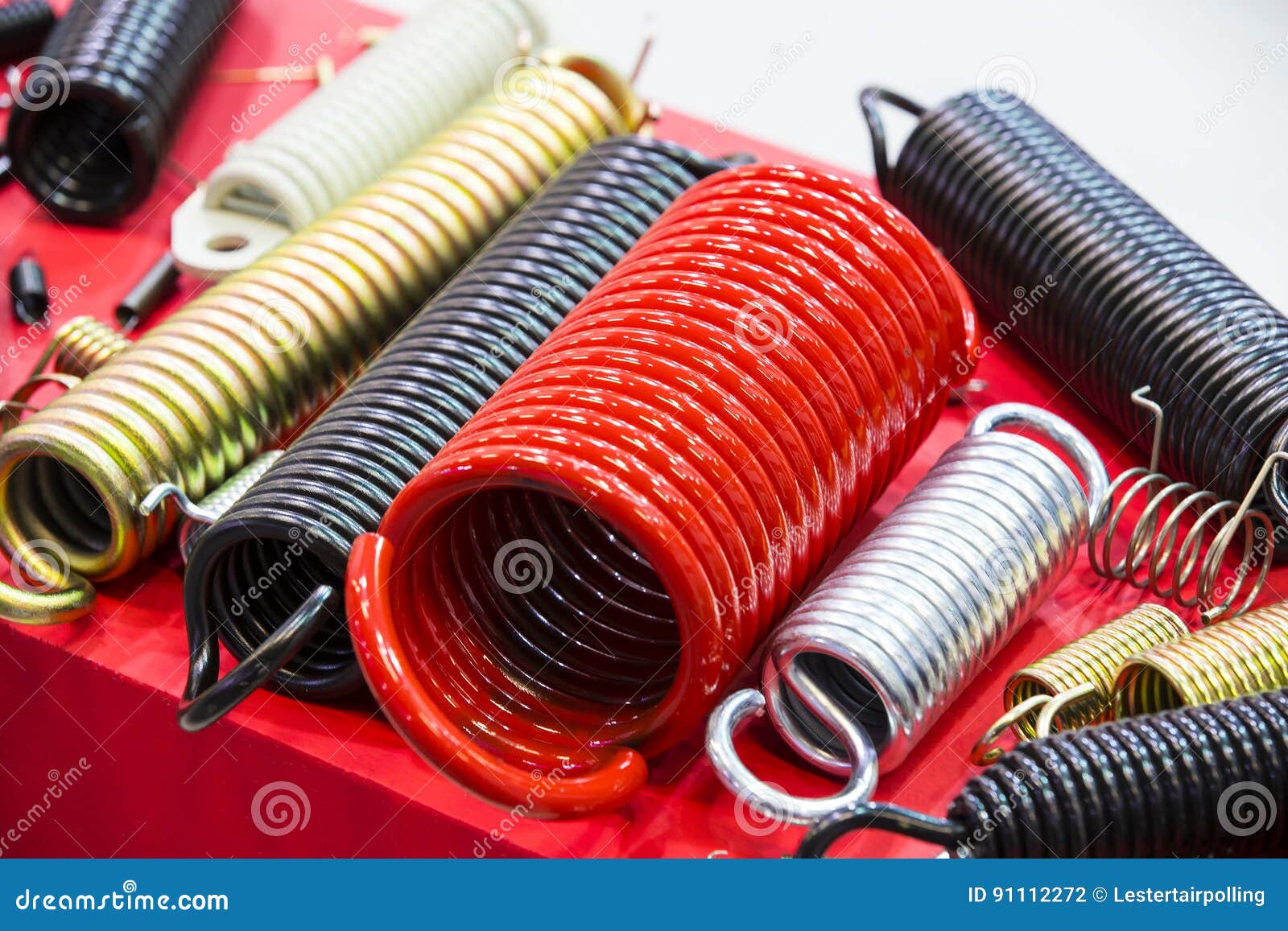 Car springs stock photo. Image of multicolored, chrome - 91112272