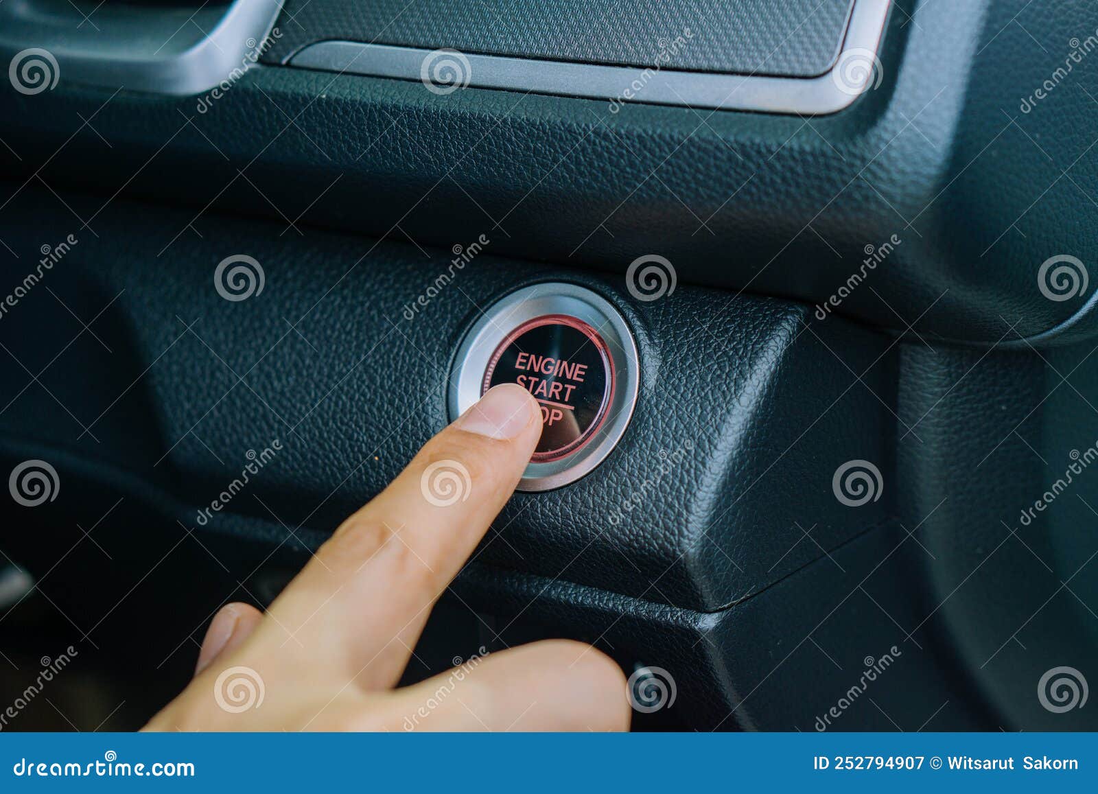 Car Start Stop System with Finger Pressing the Button.finger Pressing ...