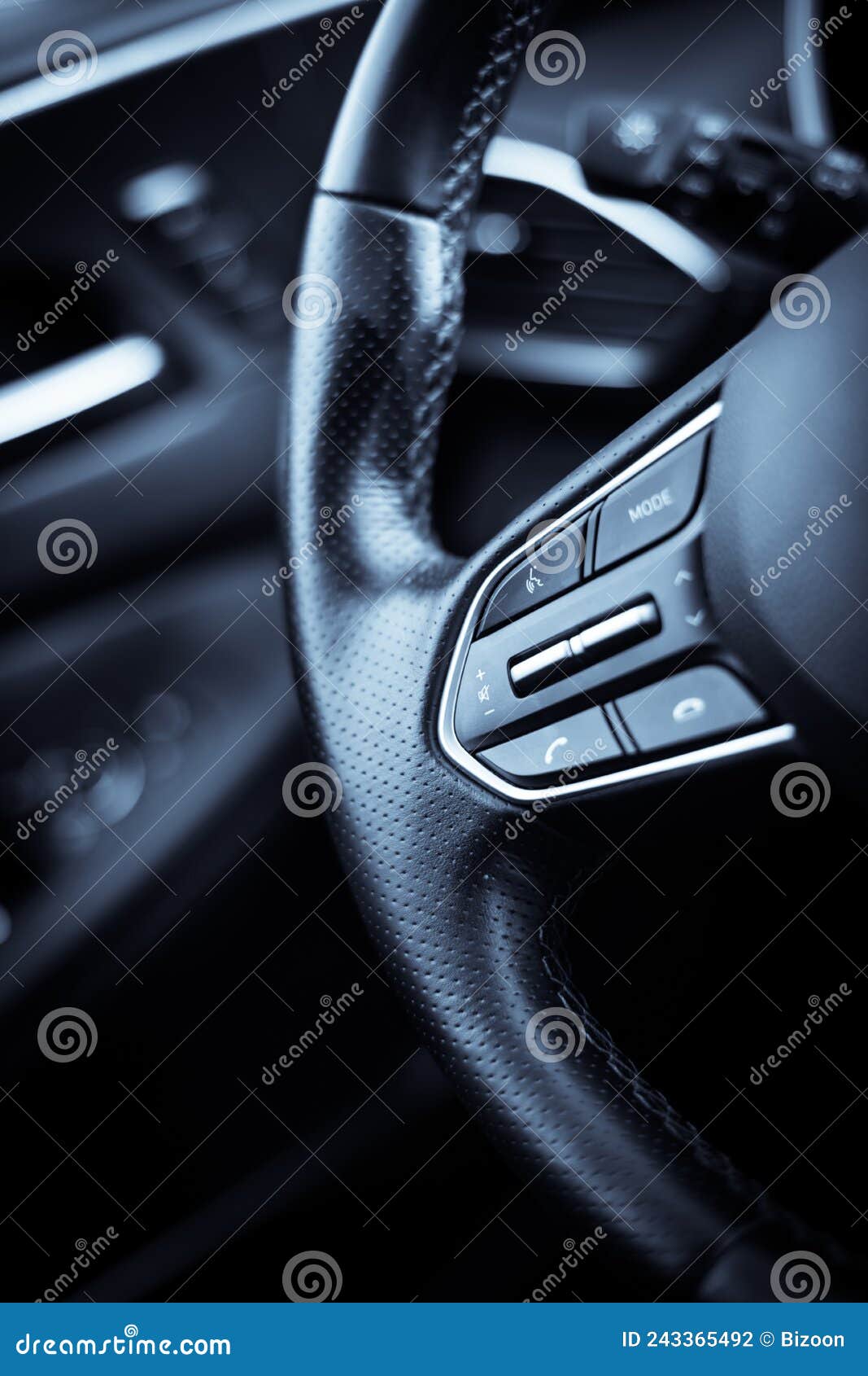 Car Steering Wheel with Multifunction Control Switch Stock Photo ...