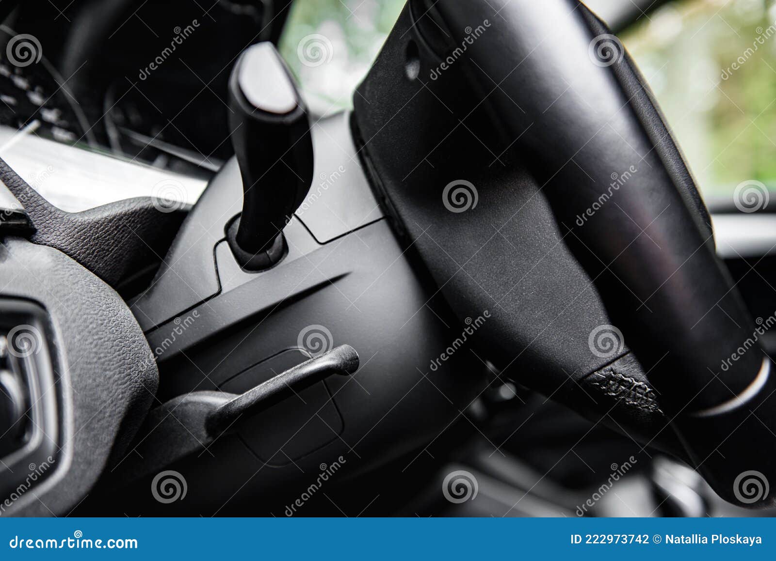 Car Steering Wheel Side Profile View. Lever for Steering Wheel ...